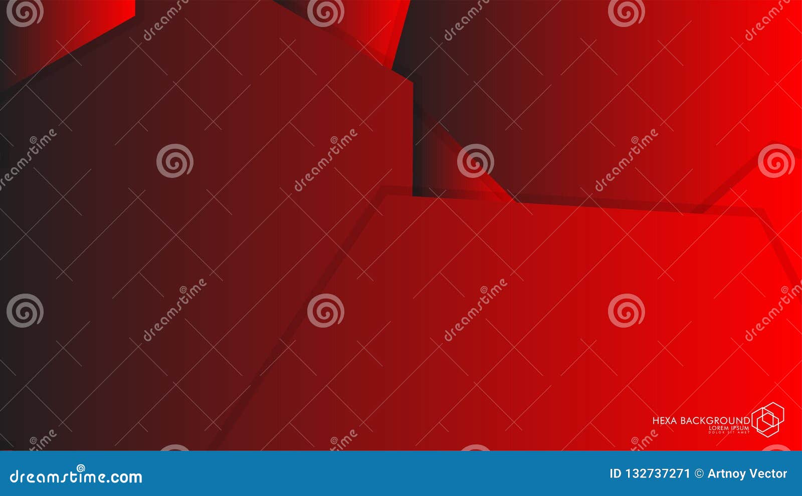 Vector Background Hexagon Red Light and Shadow Stock Vector ...