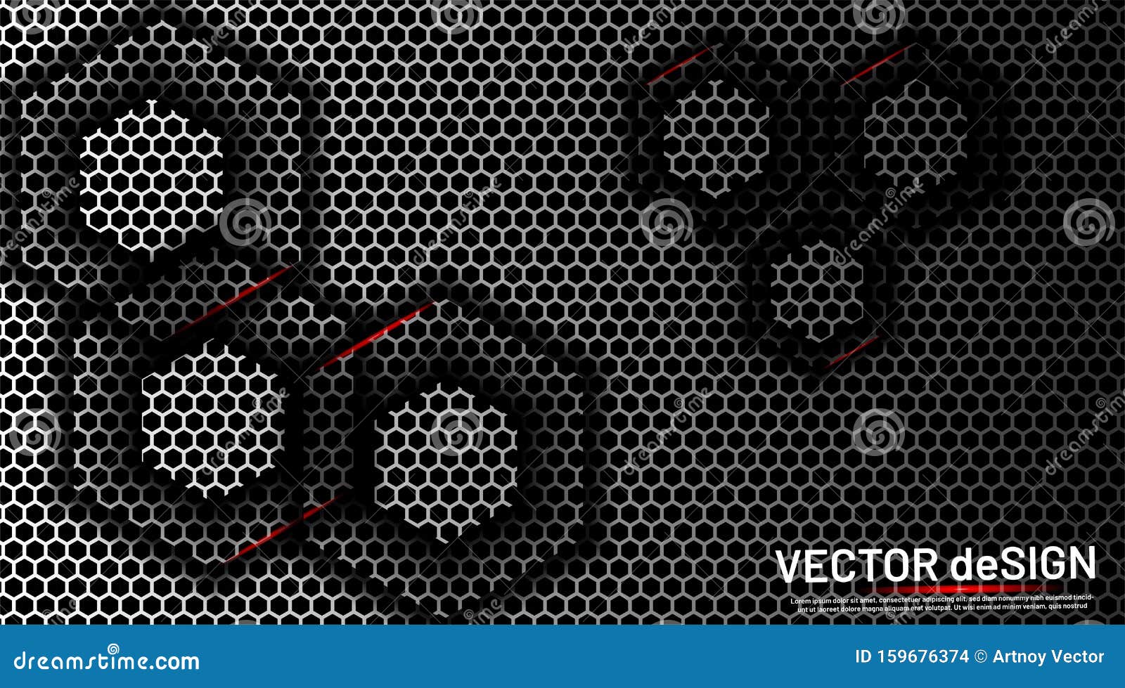 Vector Background Hexagonal Geometric Pattern with Embossed Shapes ...