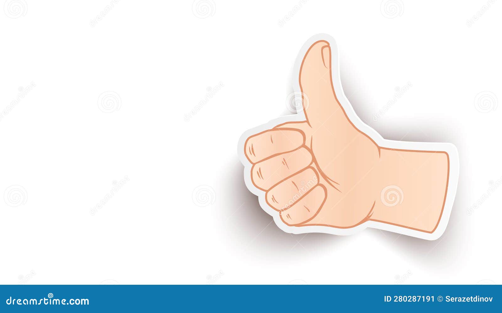Sticker Thumb Up Symbol Of Like Cartoon Vector | CartoonDealer.com ...