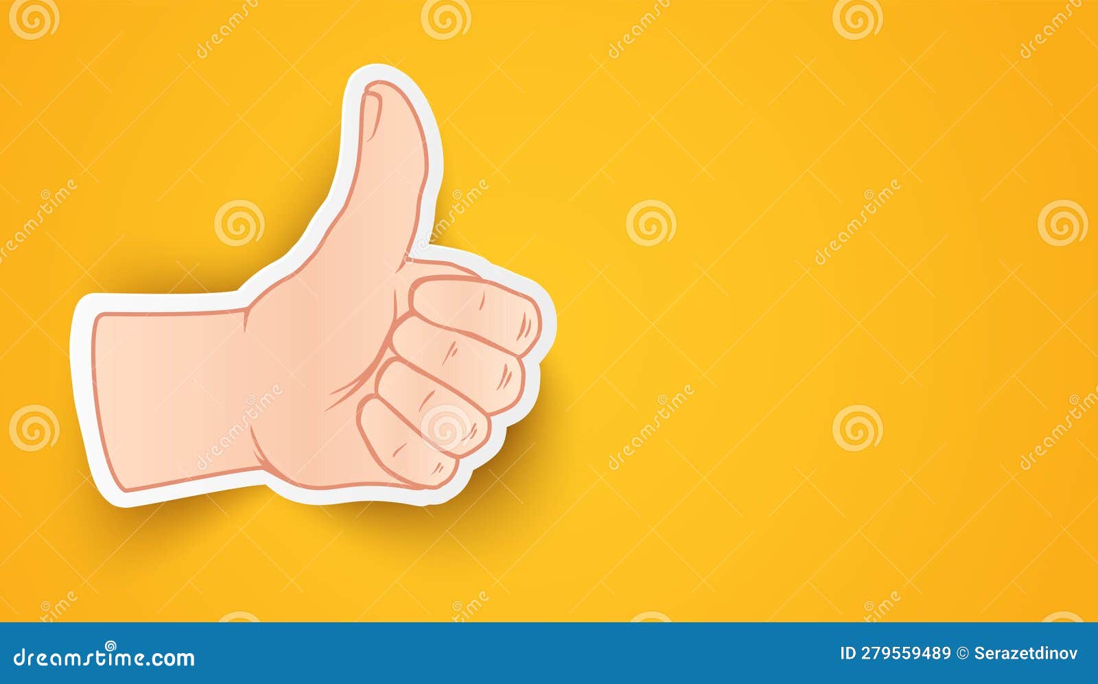 Sticker Thumb Up Symbol Of Like Cartoon Vector | CartoonDealer.com ...