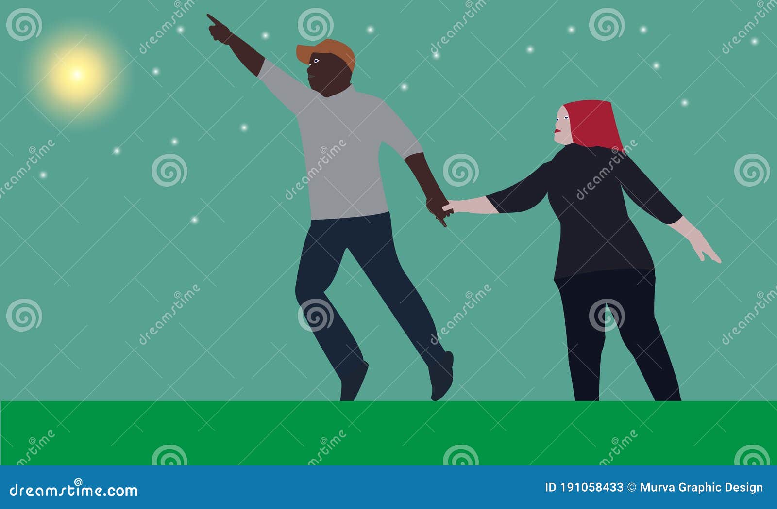 Vector Background Illustration of Two People Falling in Love Stock ...