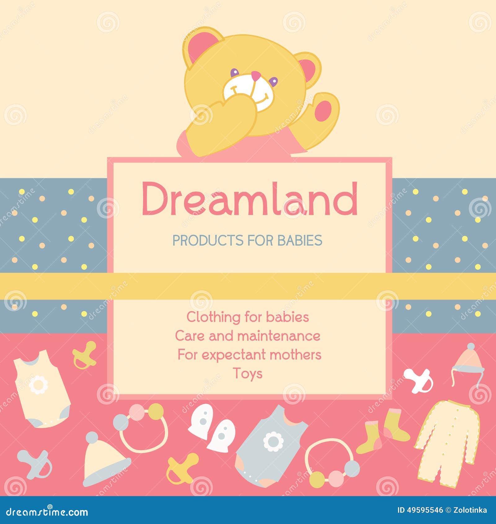 Vector Background with a Label Products for Babies Stock Vector ...