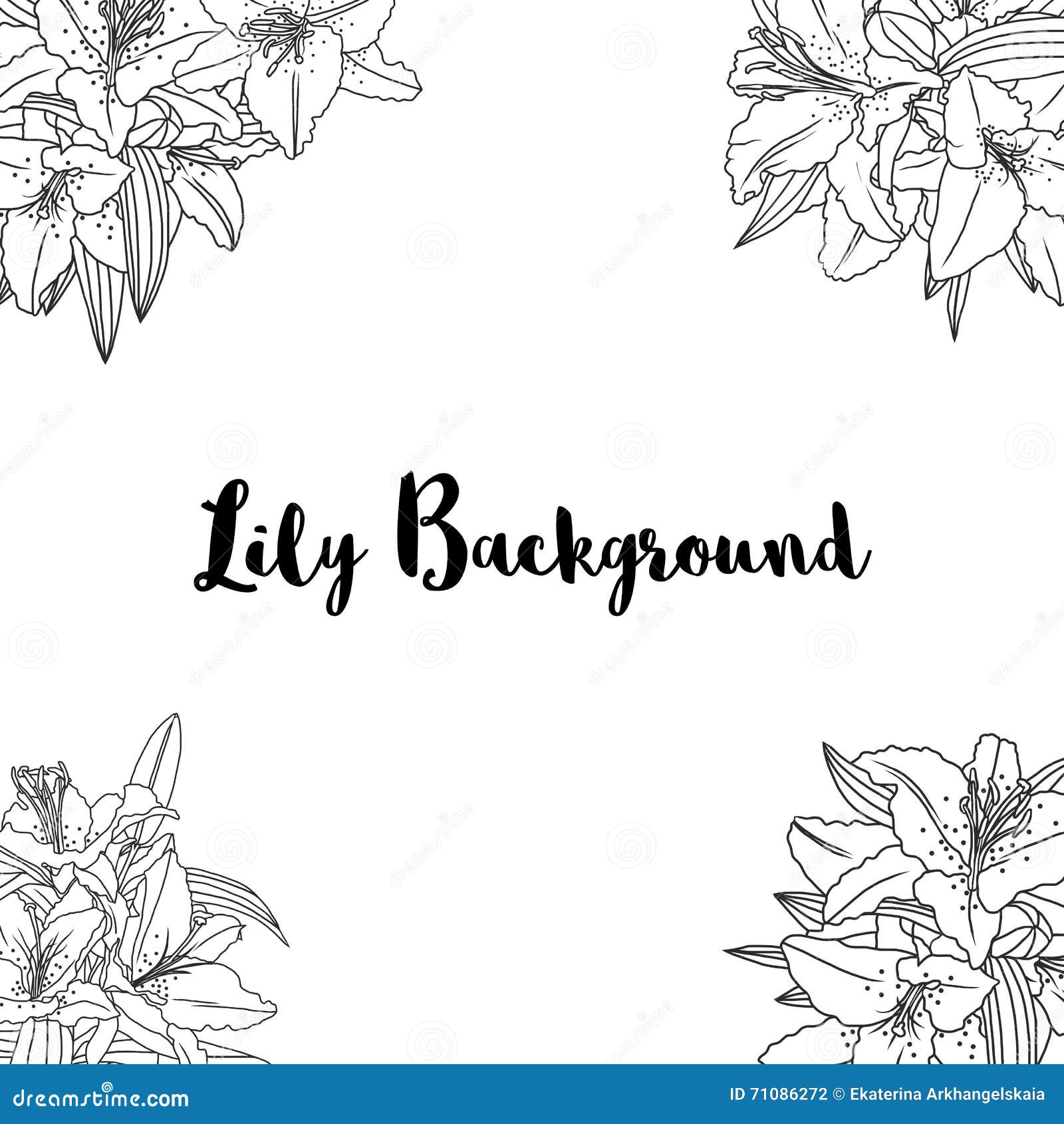 Vector Background with Lily Flowers and Leaves Stock Vector ...
