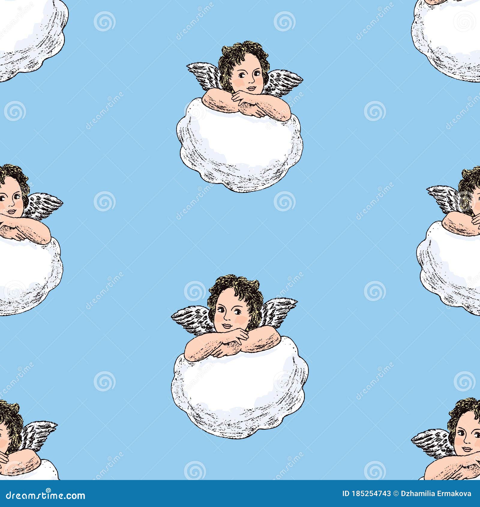 Two Little Angels Vector Illustration | CartoonDealer.com #32136372