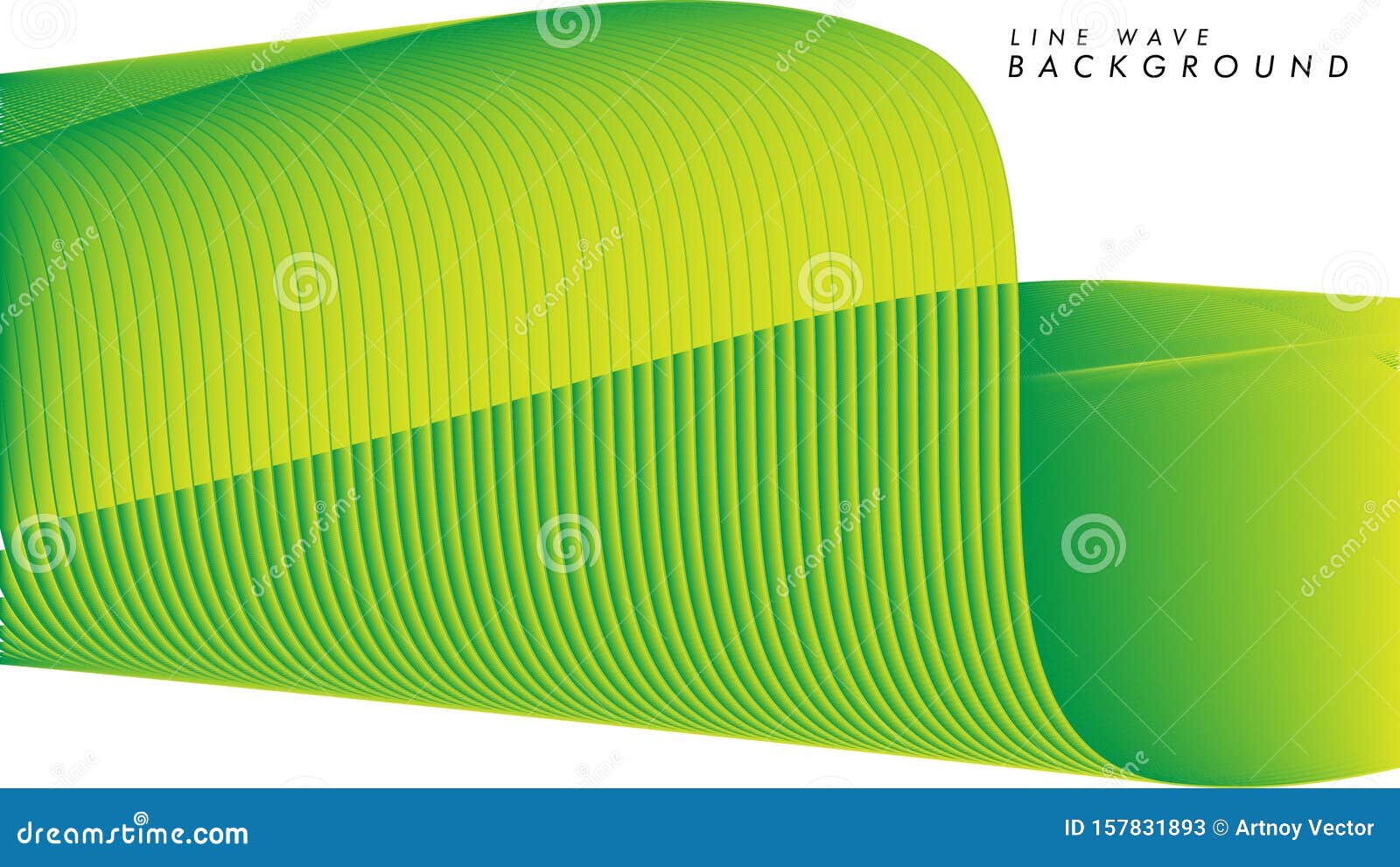 Vector Modern Abstract Green Line Wave Background in Eps 10 Stock ...