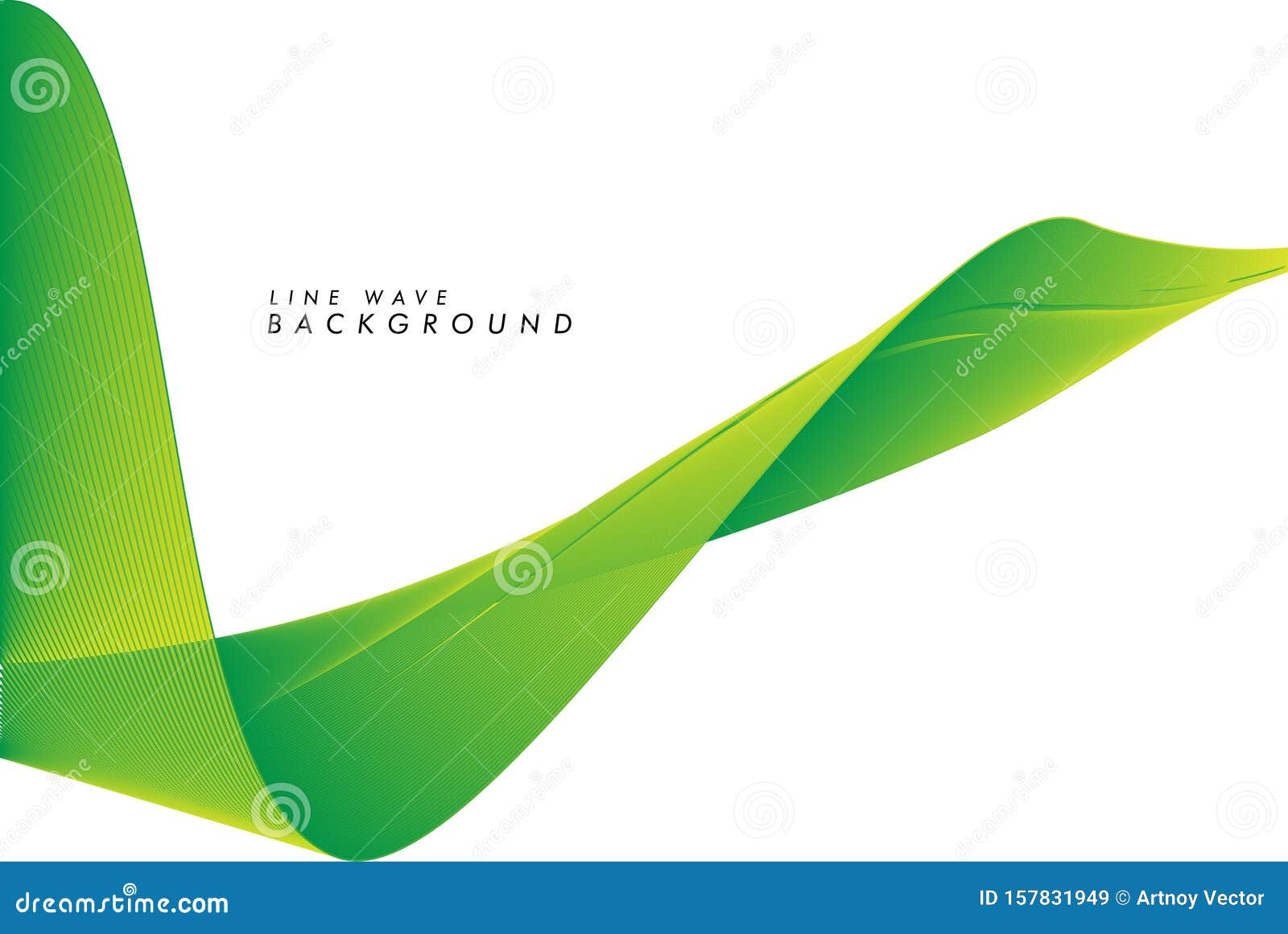 Vector Modern Abstract Green Line Wave Background in Eps 10 Stock ...