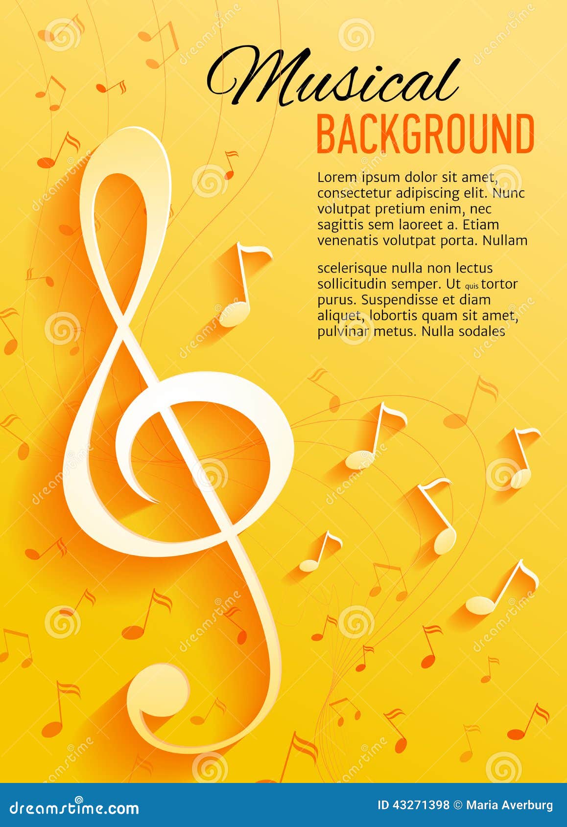 Vector Background with Music Notes and Key Stock Vector - Illustration ...