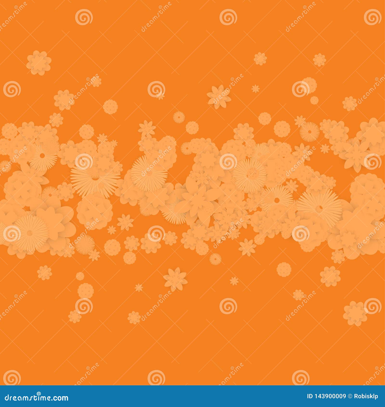 Vector Background with Orange Flowers Stock Vector - Illustration of ...