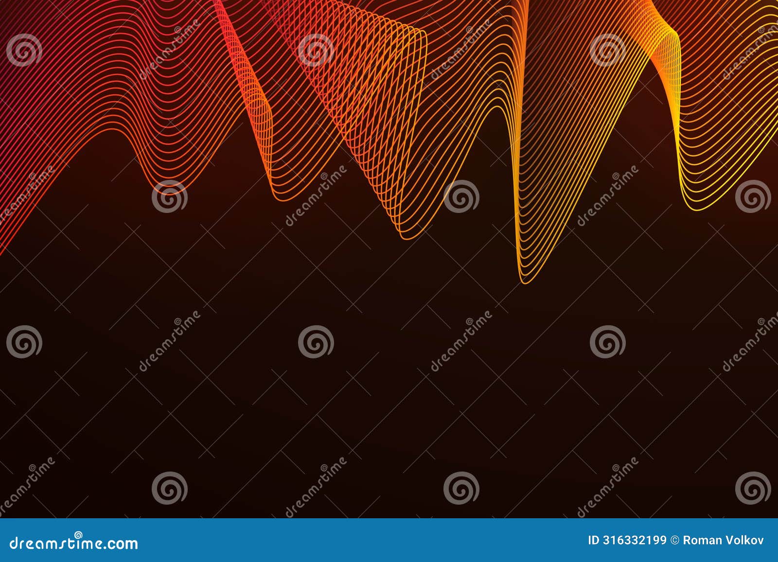 Vector Background with Orange and Red Neon Waves Stock Vector ...