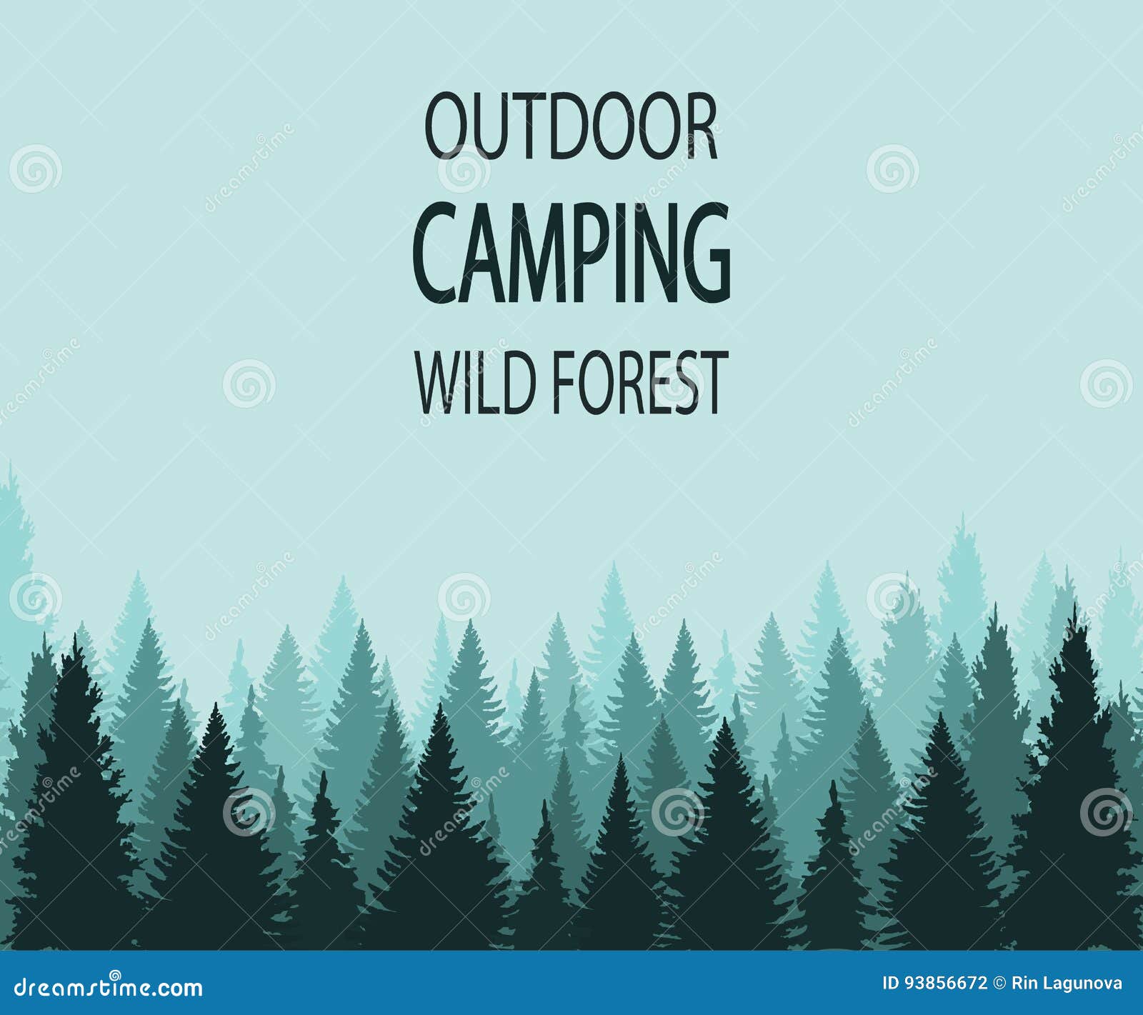 Camping Car Background Illustration With Tent, Camper Car And Equipment ...