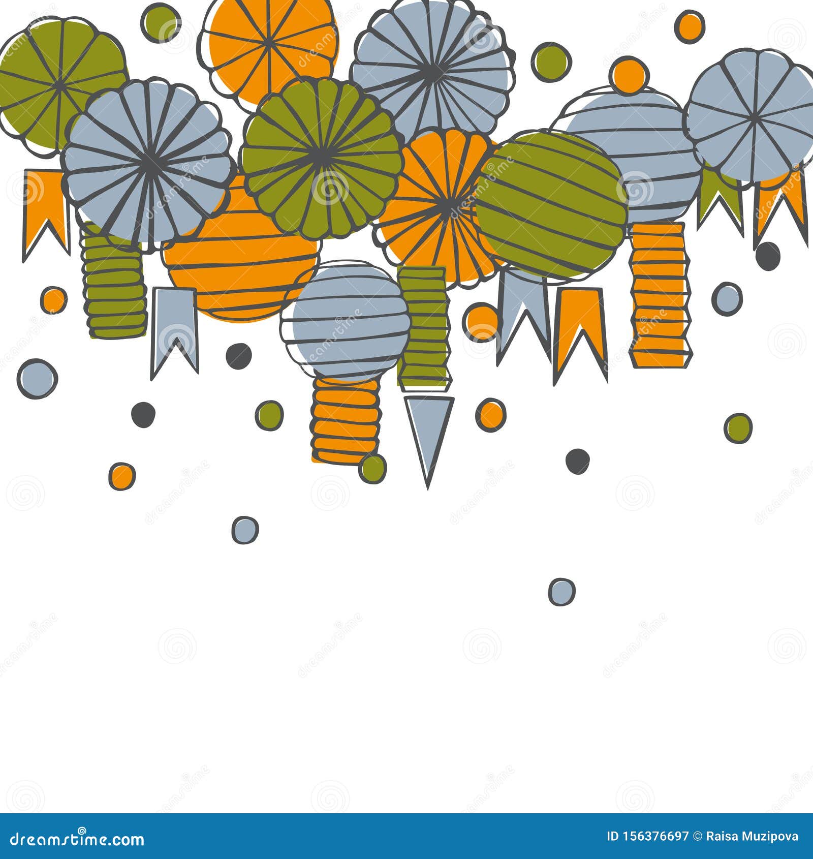 Vector Pom Poms Baby Girl Pink Decorative With Ropes Horizontal ...