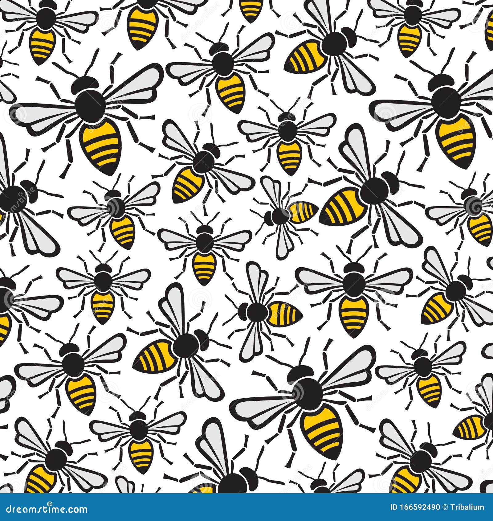 Vector Background Pattern with Bees Stock Illustration - Illustration ...
