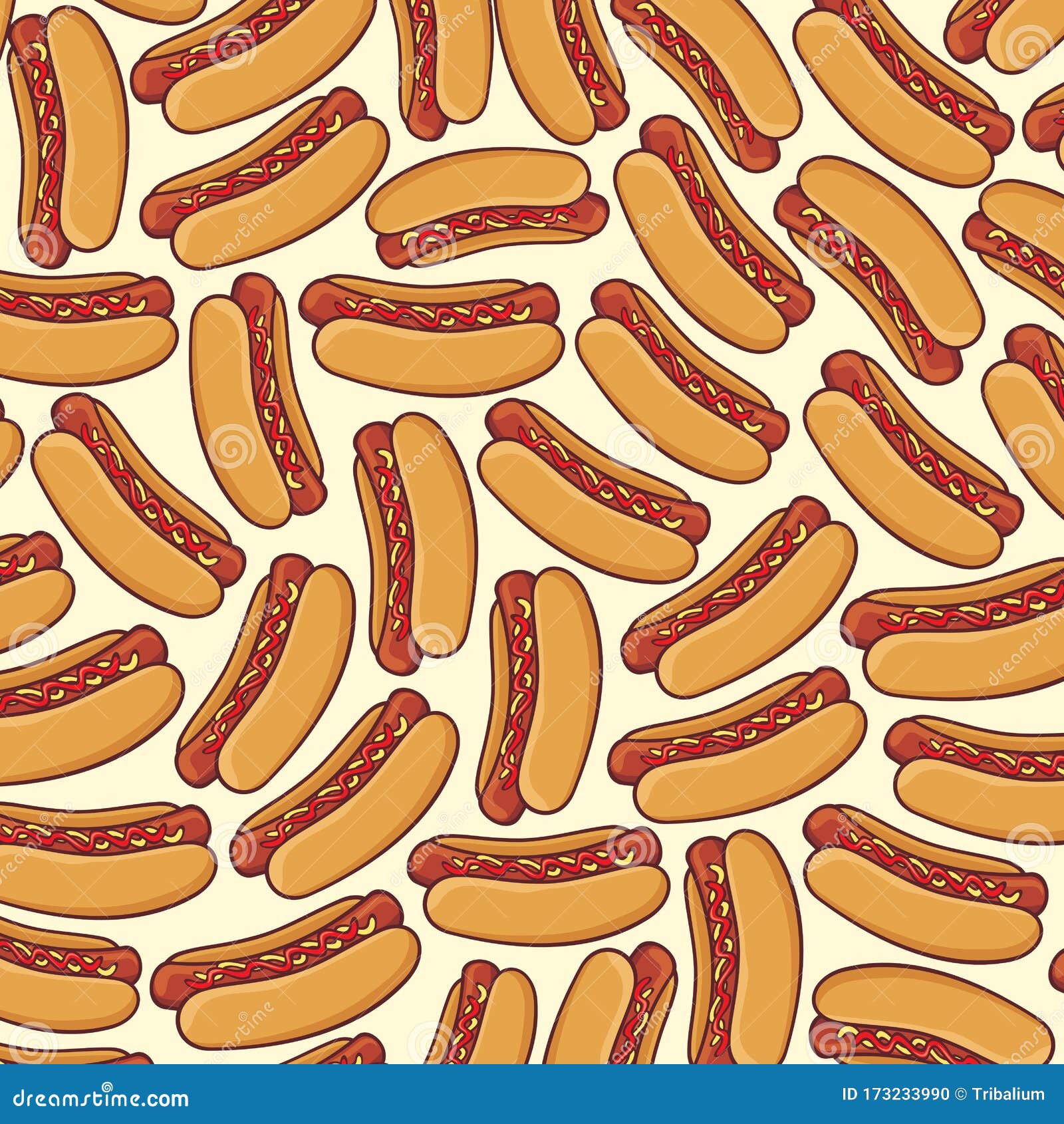 Background Pattern with Hot Dog Stock Photo - Image of cook, frankfurter: 173233990