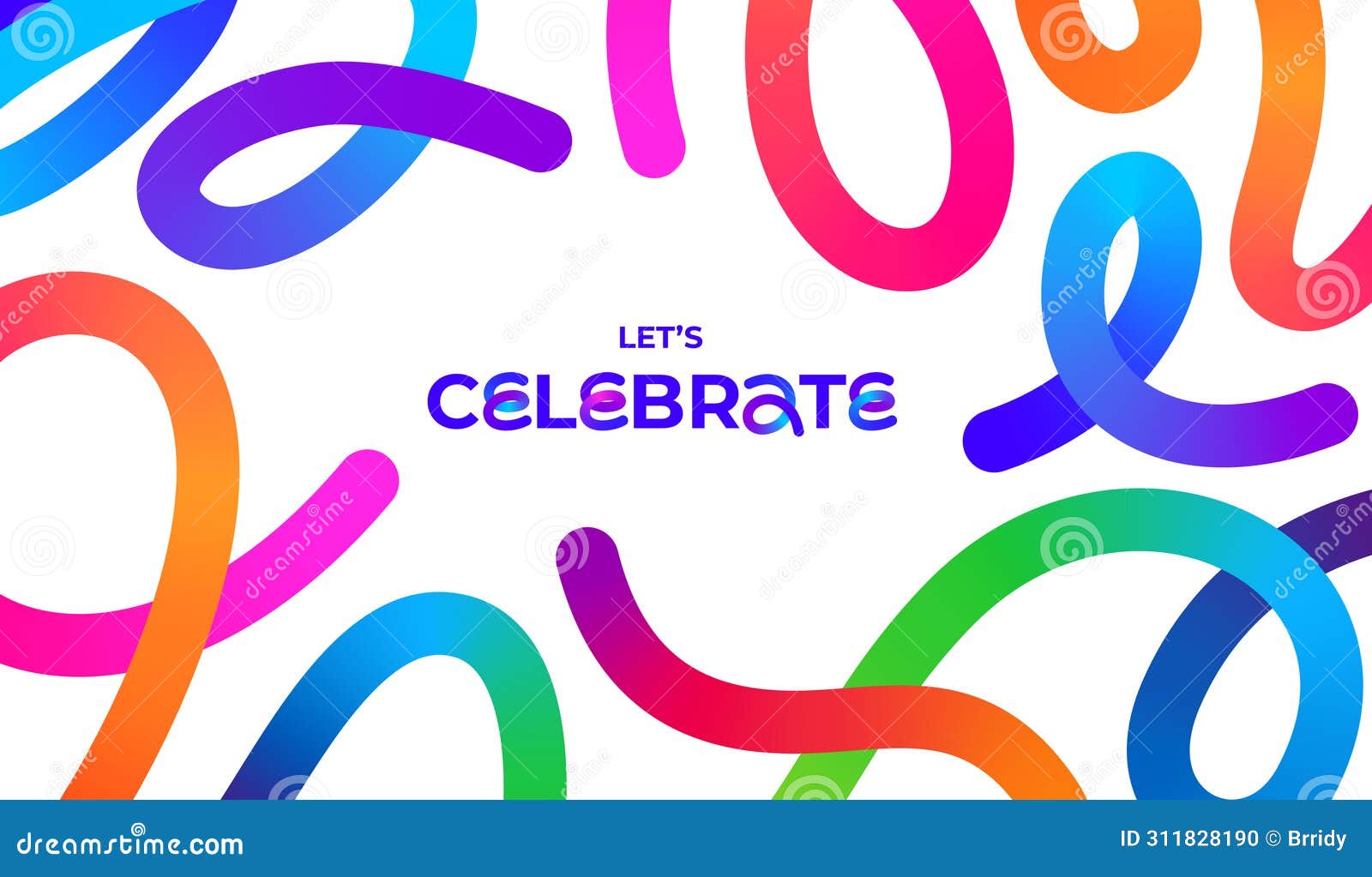 Vector Background with Pattern of Squiggle Color Lines. 3d Doodle Frame ...