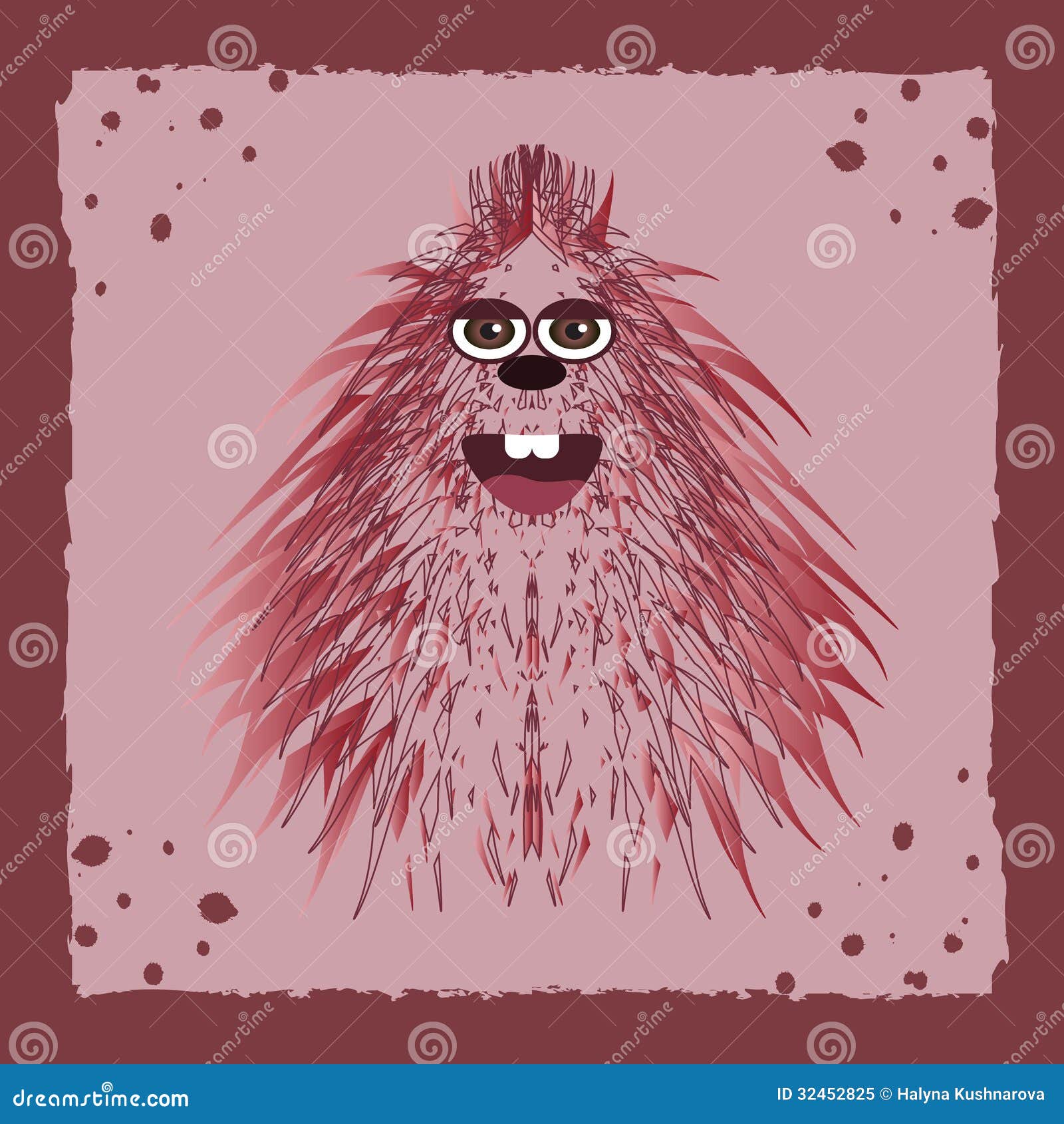 Vector Background with Pink Monster Stock Vector - Illustration of ...