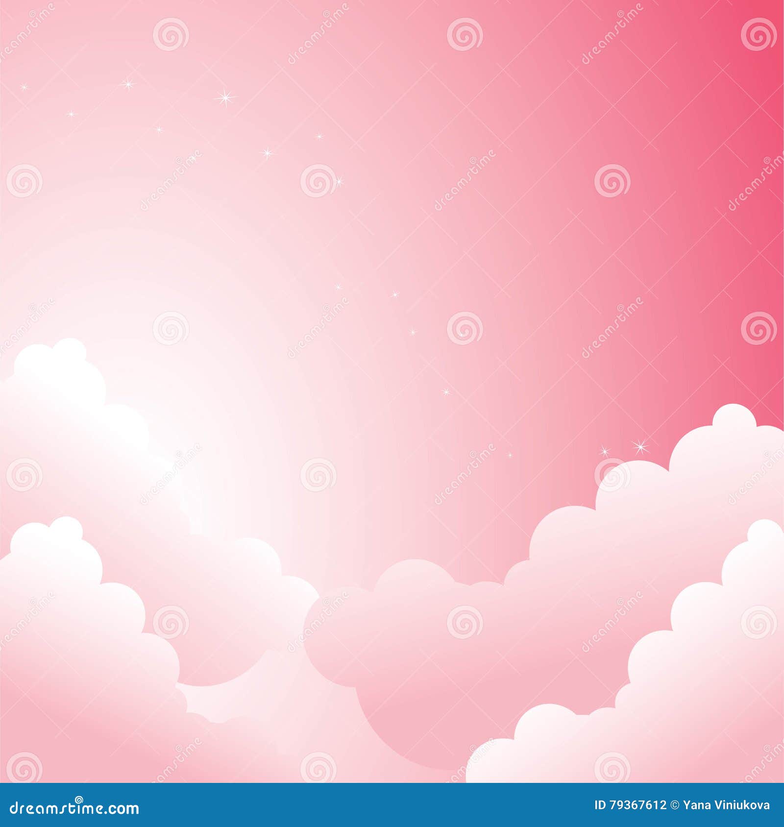 Vector Background. Pink Sky and Clouds Stock Vector - Illustration of ...