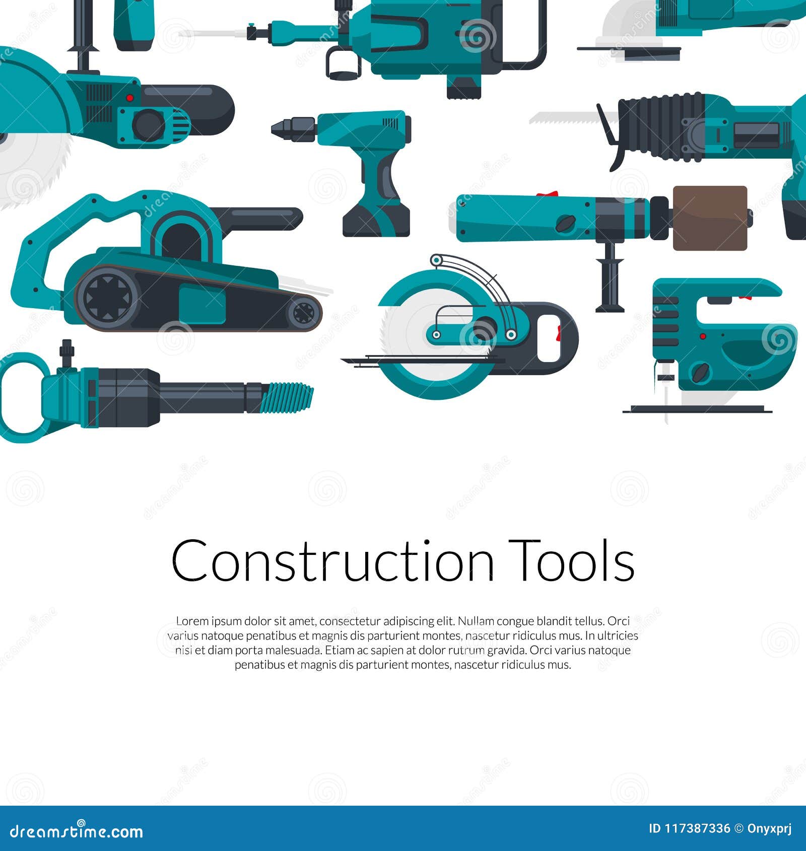 Vector with Electric Construction Tools Stock Vector - Illustration of ...