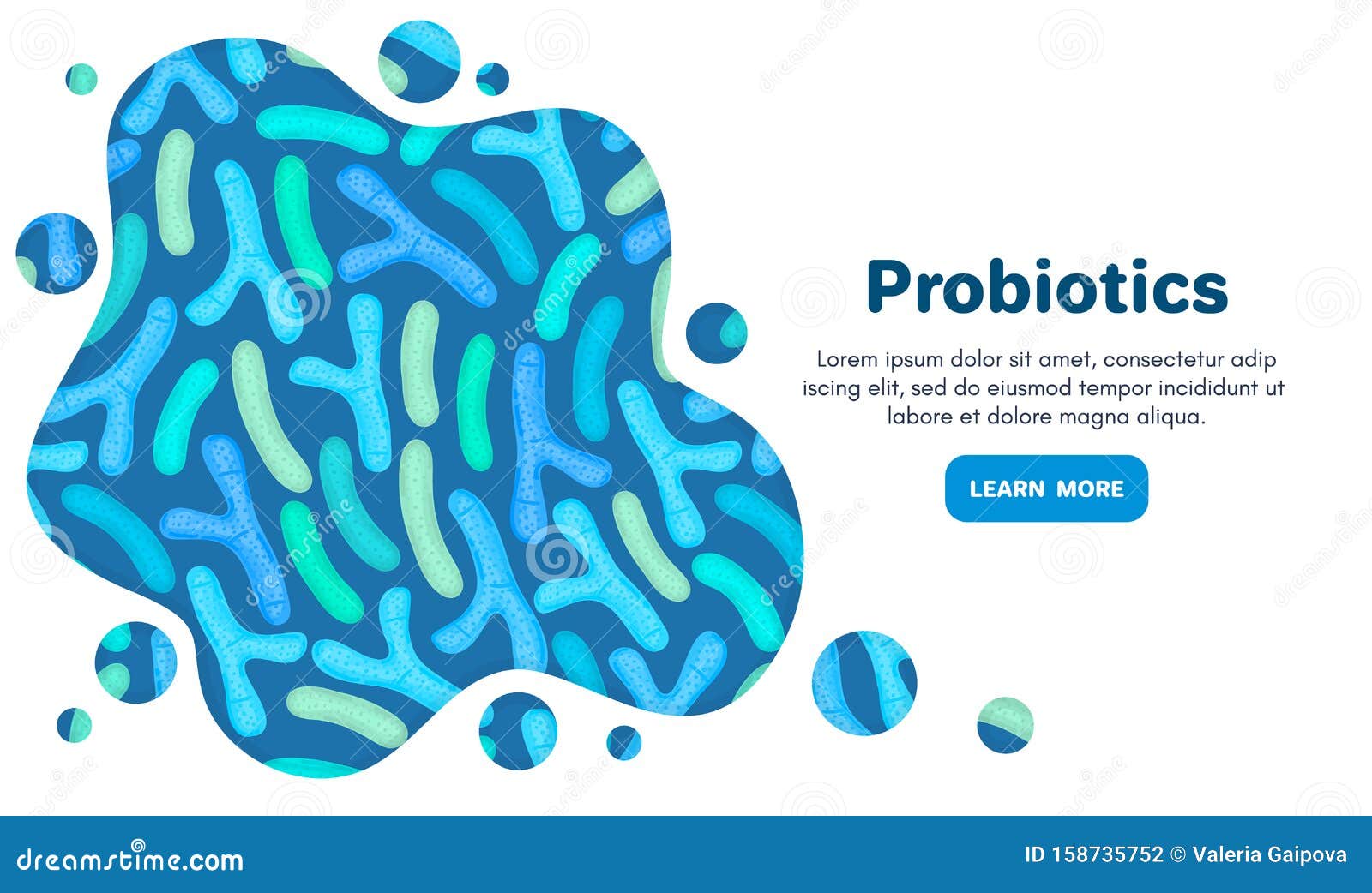 Vector Background With Probiotics Bifidobacterium Lactobacillus