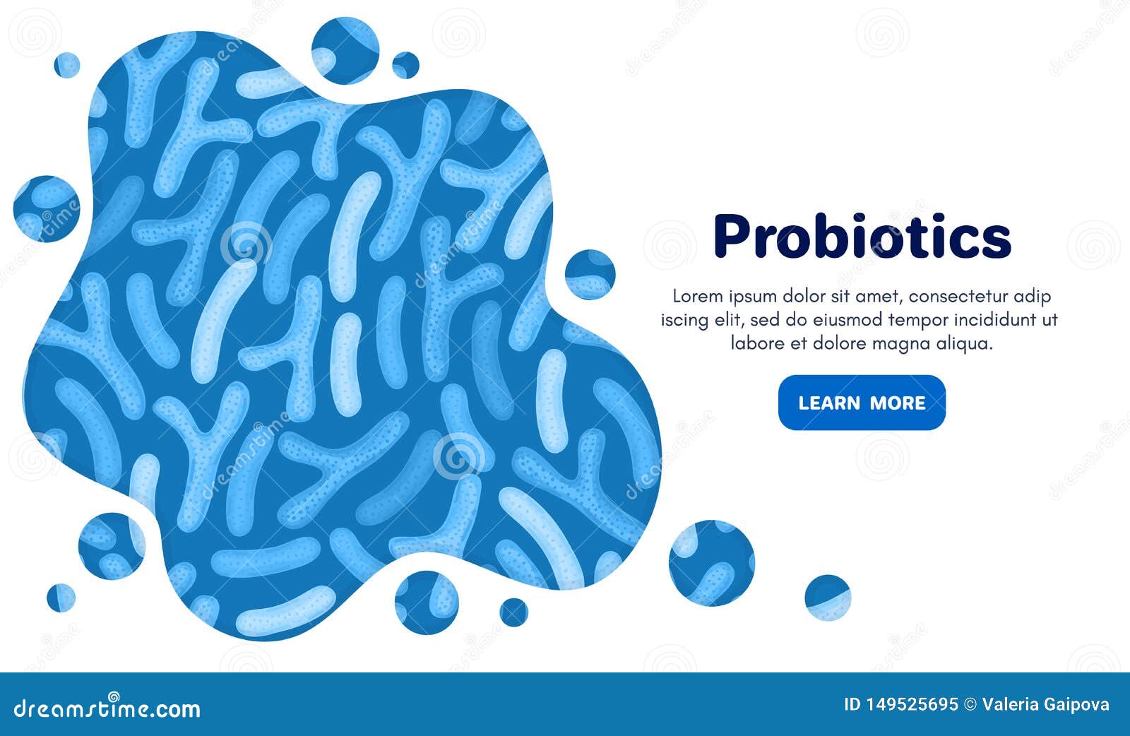 Vector Background with Probiotics. Bifidobacterium, Lactobacillus ...