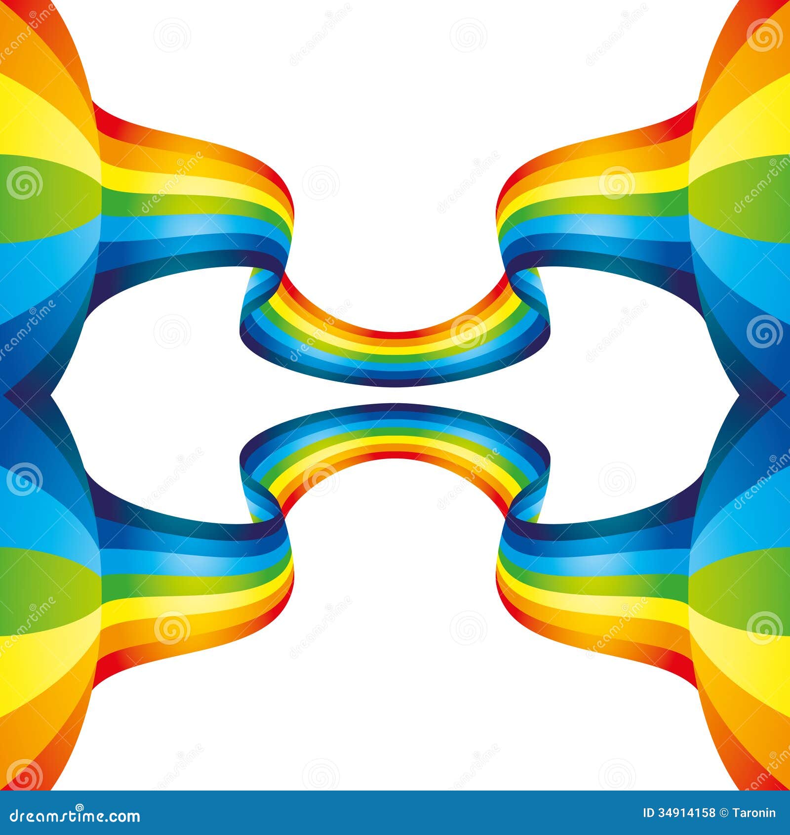 Rainbow Ribbon Awareness Isolated On White Background, Clipping Path ...