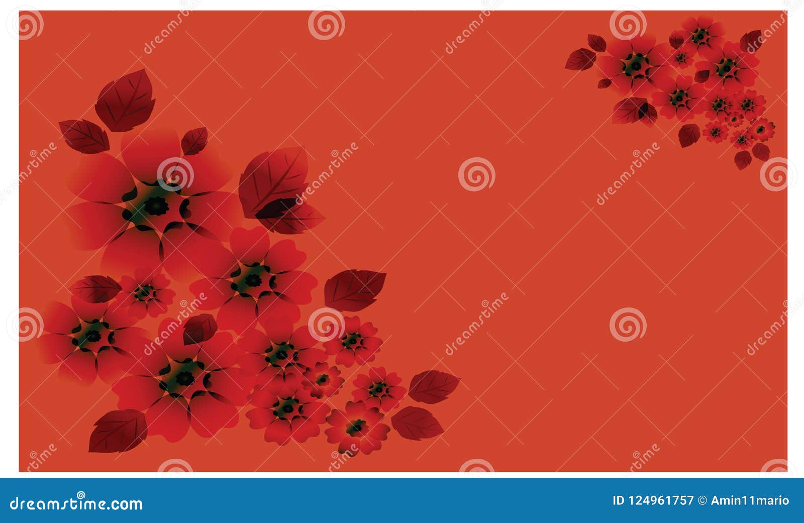 Vector Background of Red Flowers Stock Illustration - Illustration of ...
