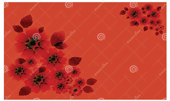 Vector Background of Red Flowers Stock Illustration - Illustration of ...