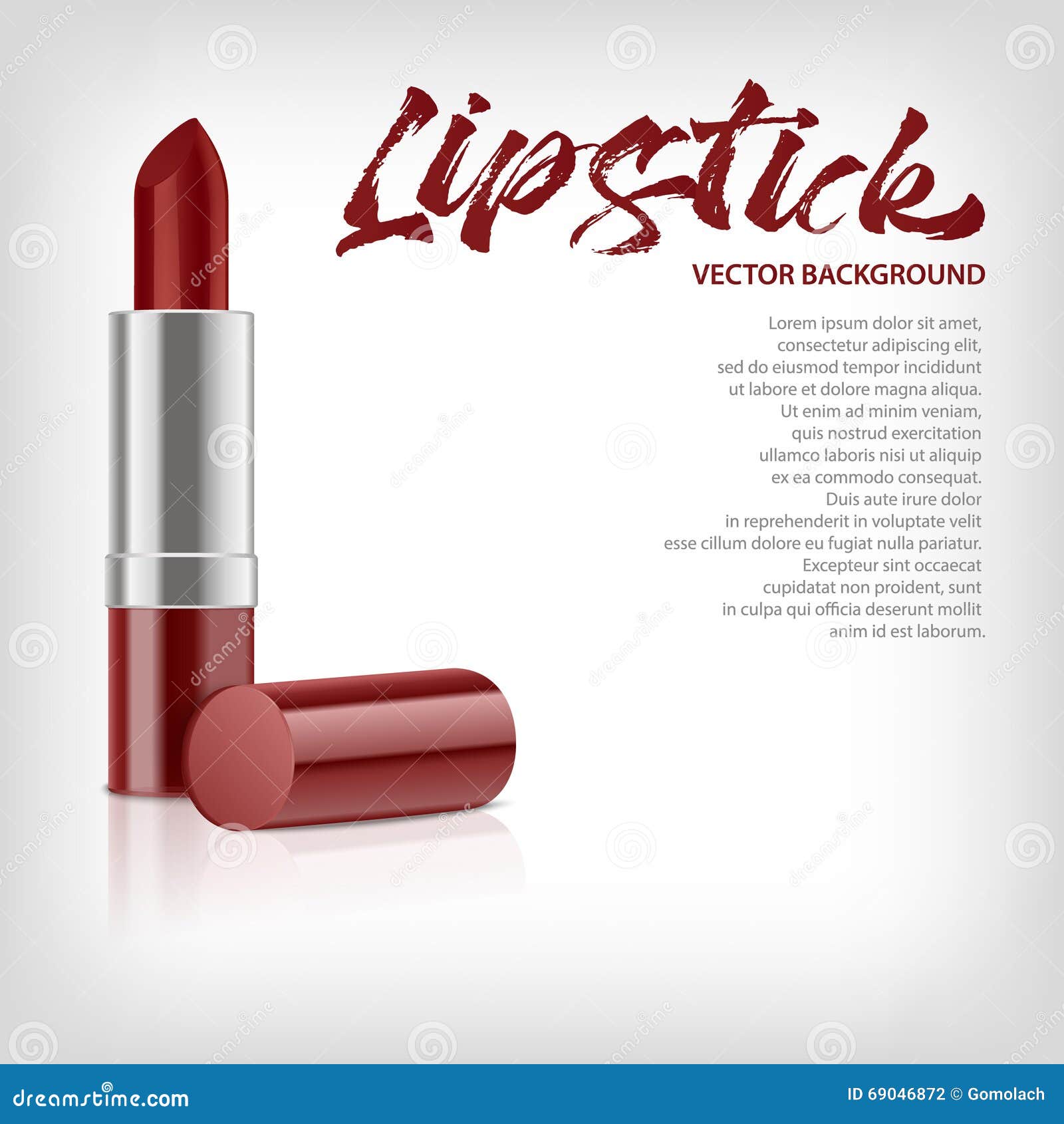 Vector Background with Red Lipstick Stock Vector - Illustration of ...