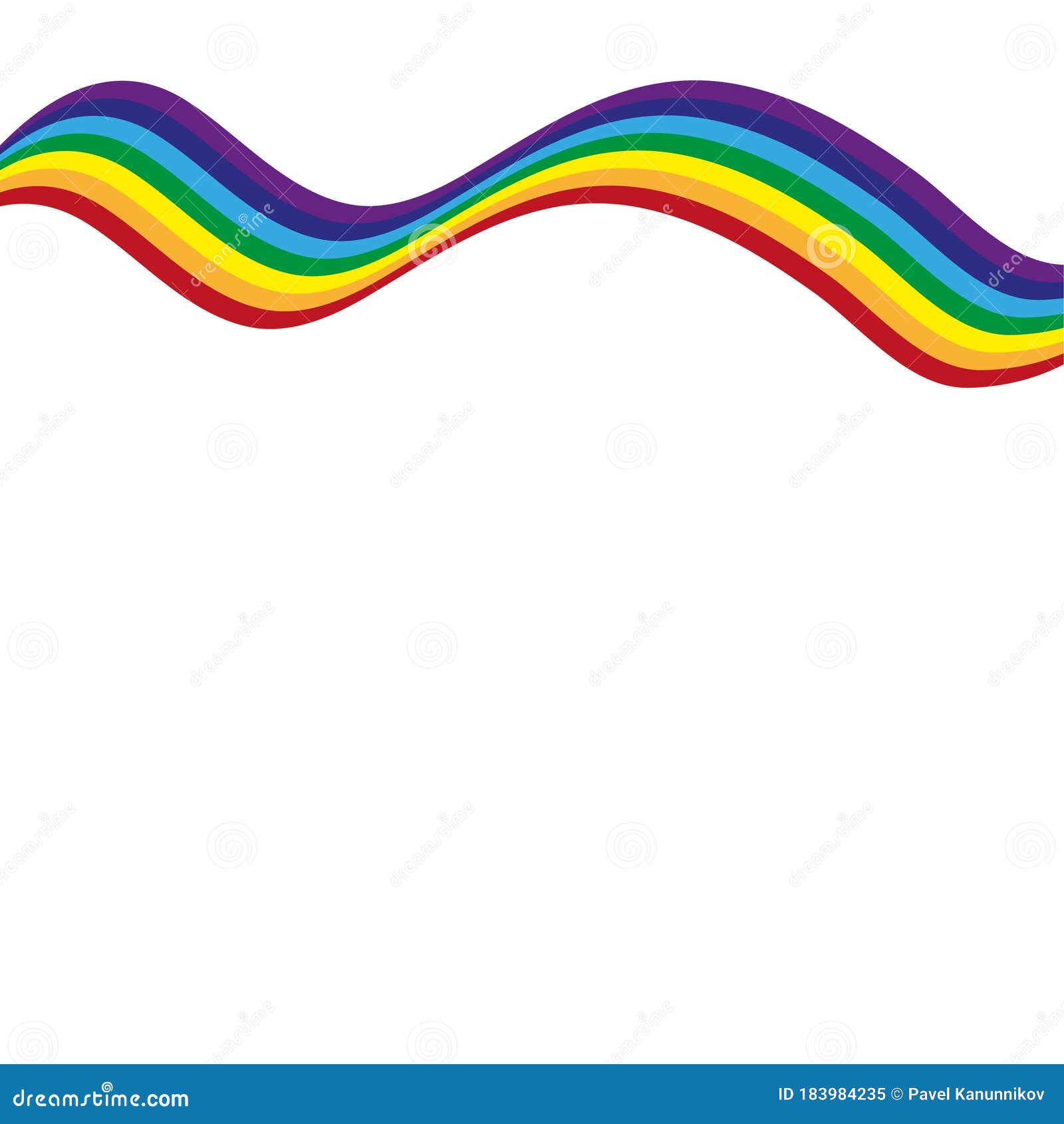 Vector Background with Ribbon in Rainbow on a White Background EPS ...