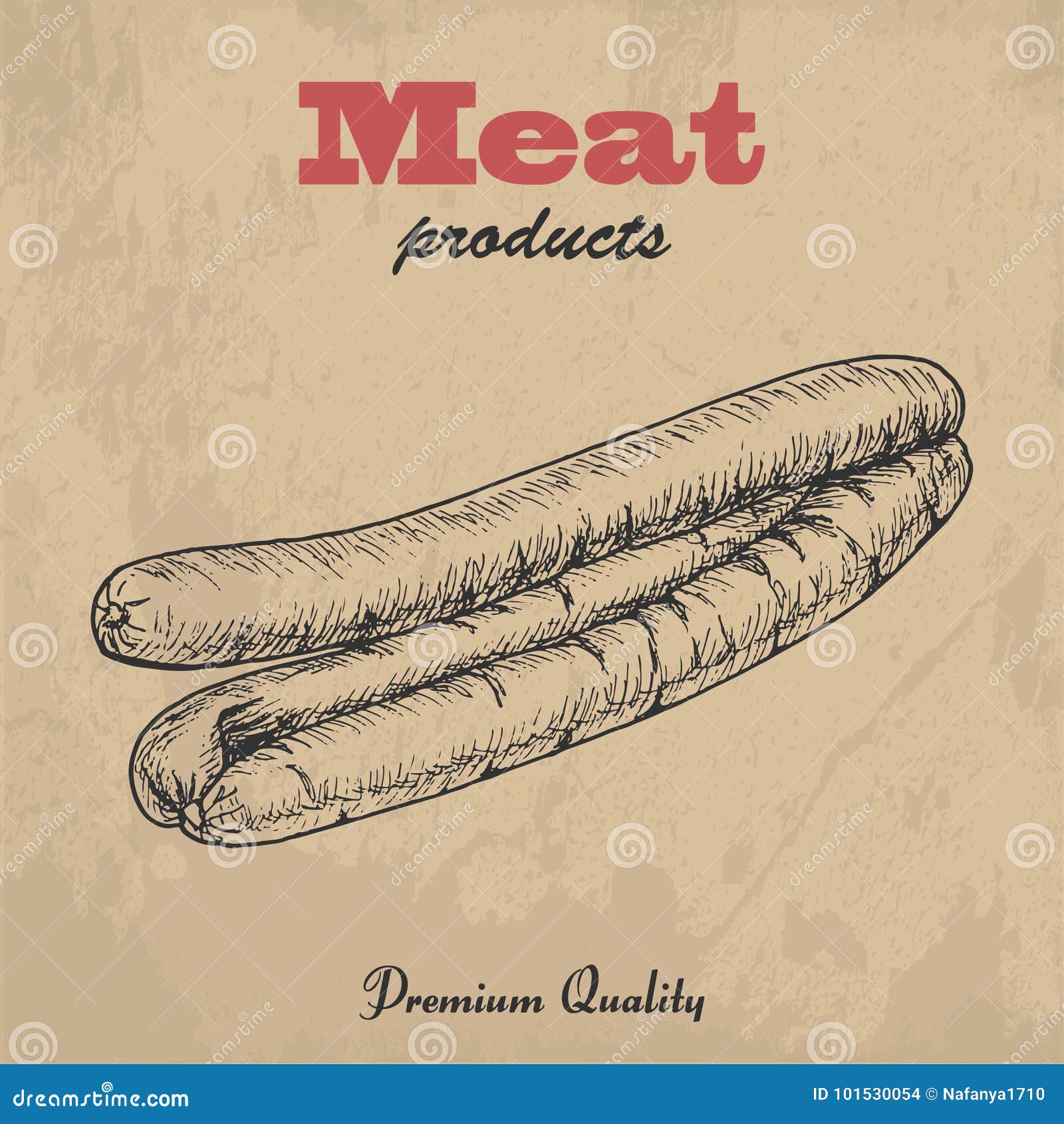 Vector Background of Sausages Stock Vector - Illustration of sausage ...