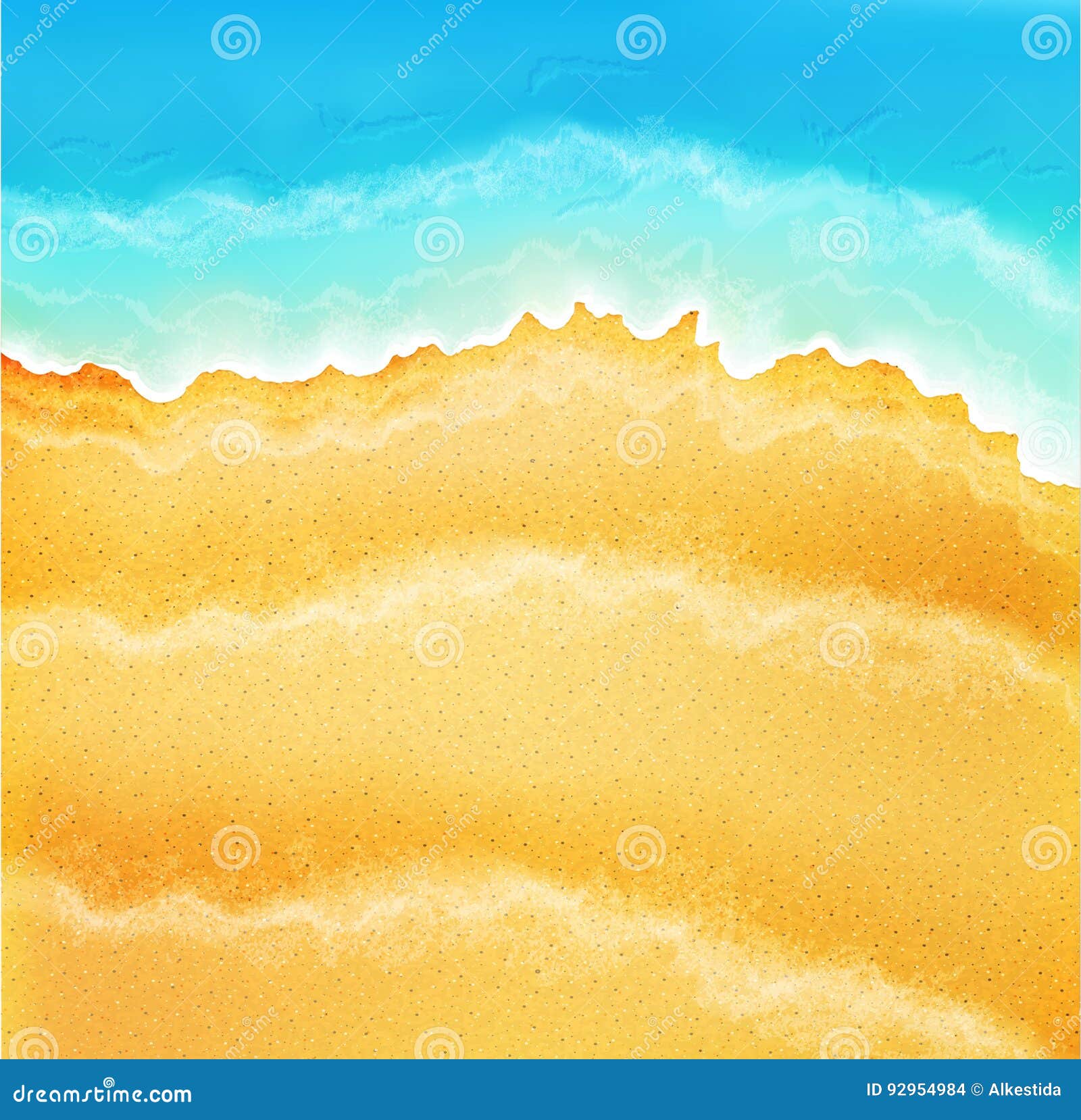 Vector Background with Sea Sand and Waves Stock Vector - Illustration ...