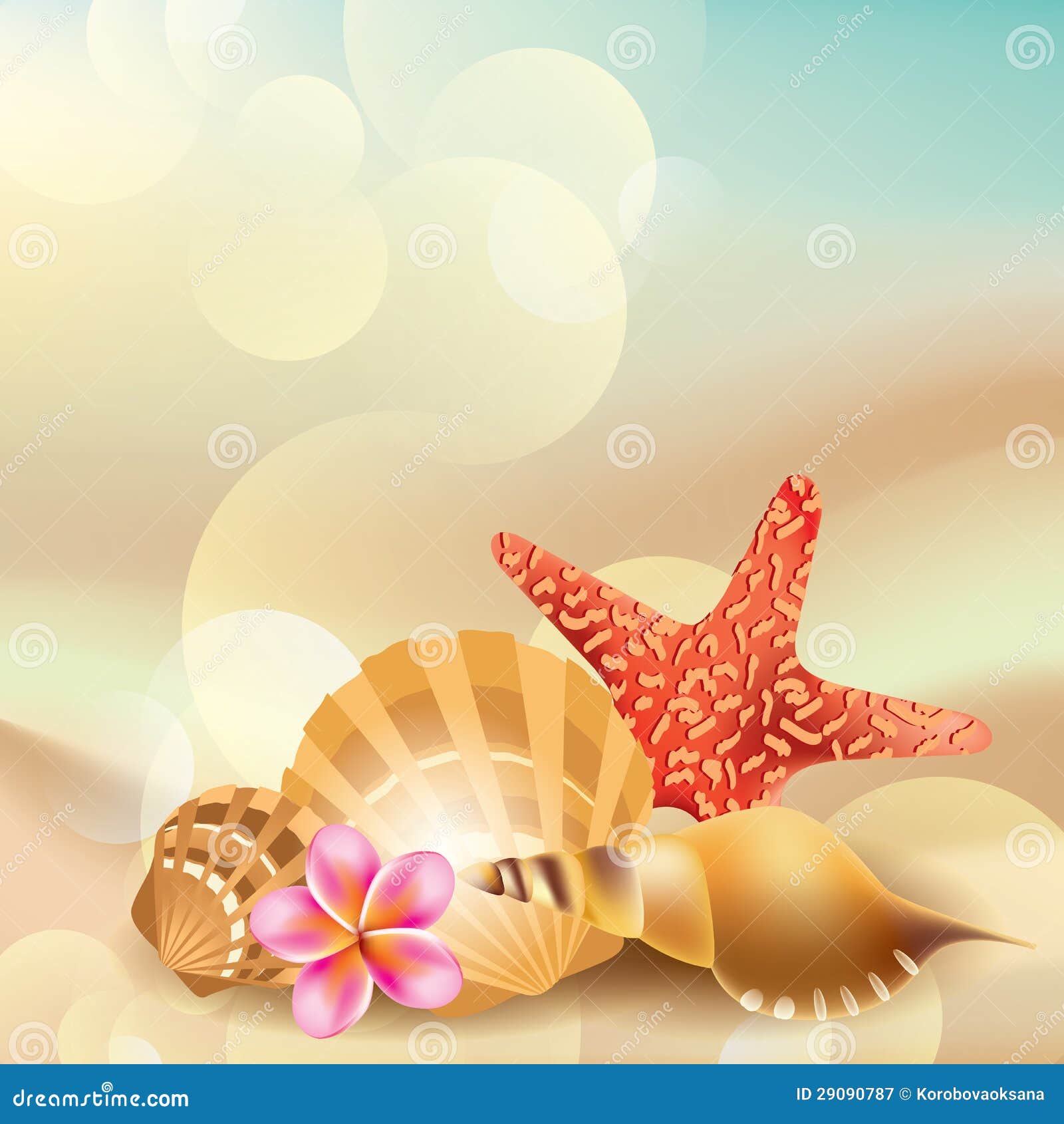 Vector Background with Sea Shells Stock Vector - Illustration of ...