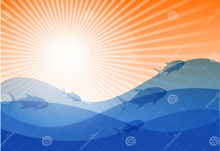 Vector Background on a Sea Theme. Stock Vector - Illustration of icon ...