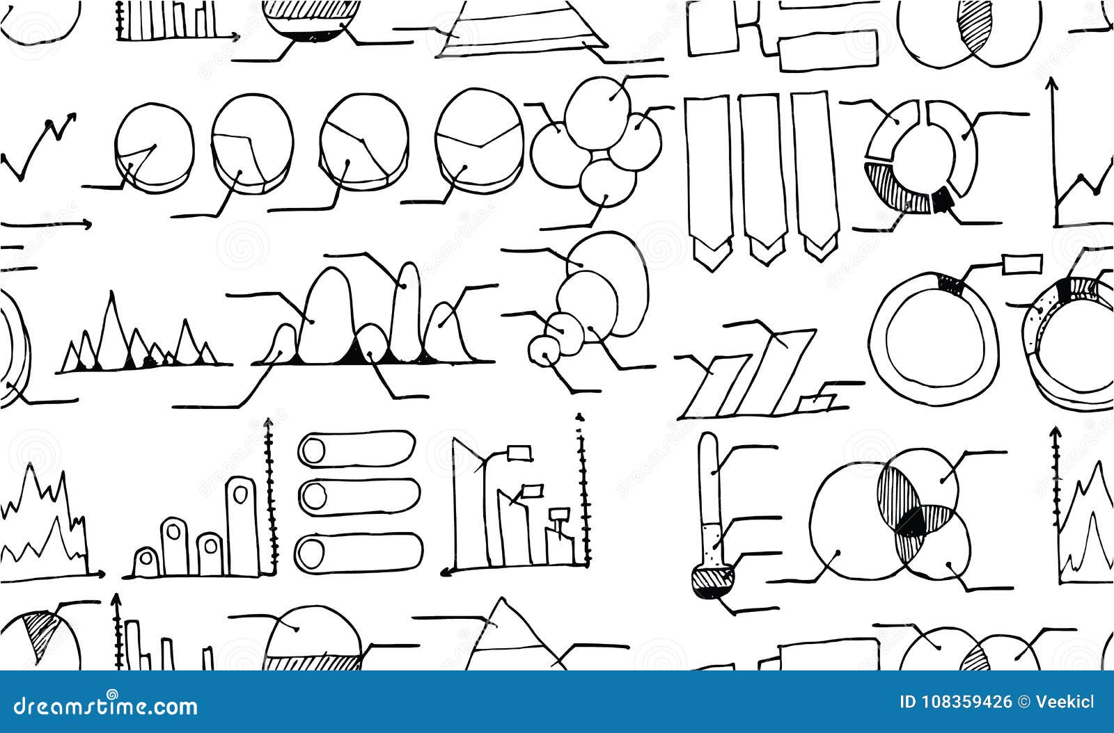 Vector Background Seamless Pattern with Hand Drawn Data Doodle E Stock ...