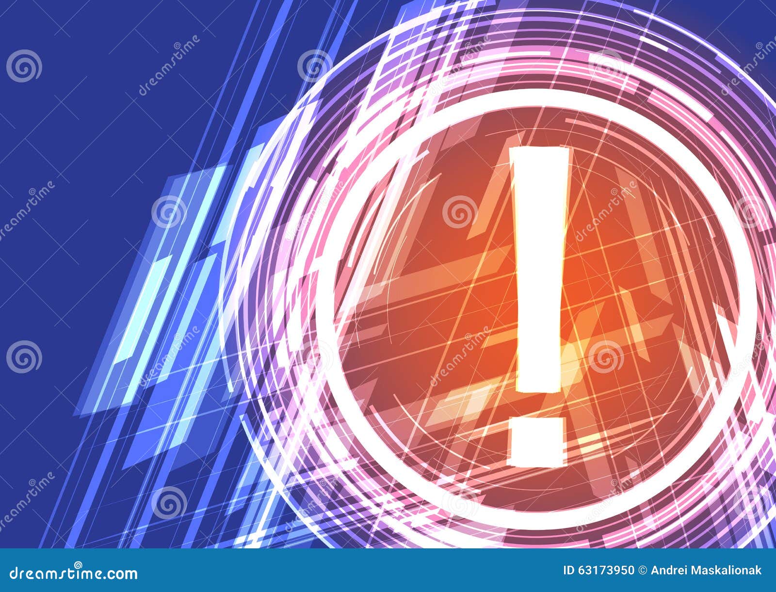 Vector Background Shining Symbol Exclamation Mark Stock Vector ...