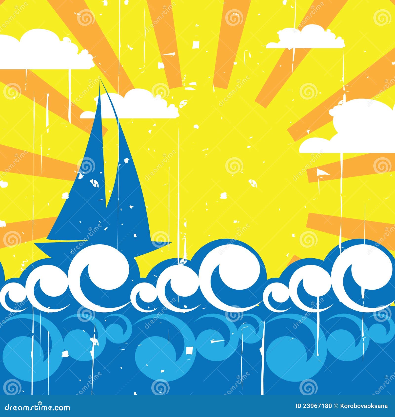 Vector Background with the Ship Stock Vector - Illustration of sail ...