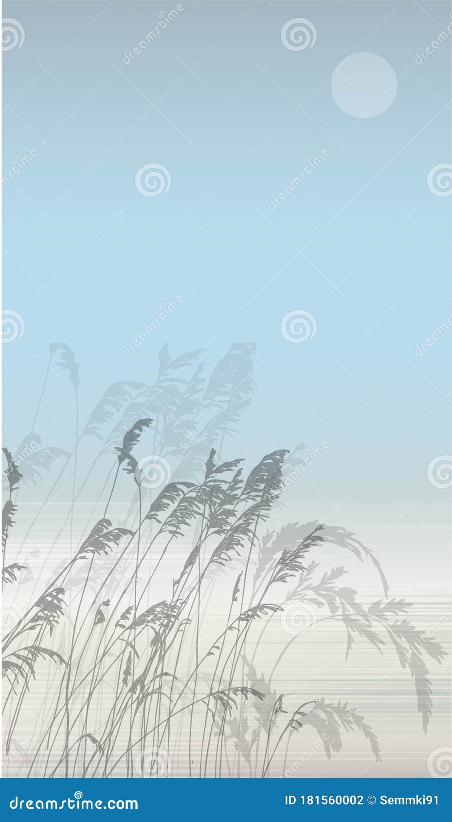 Vector Background with Silhouette Reeds Backwater Stock Illustration ...