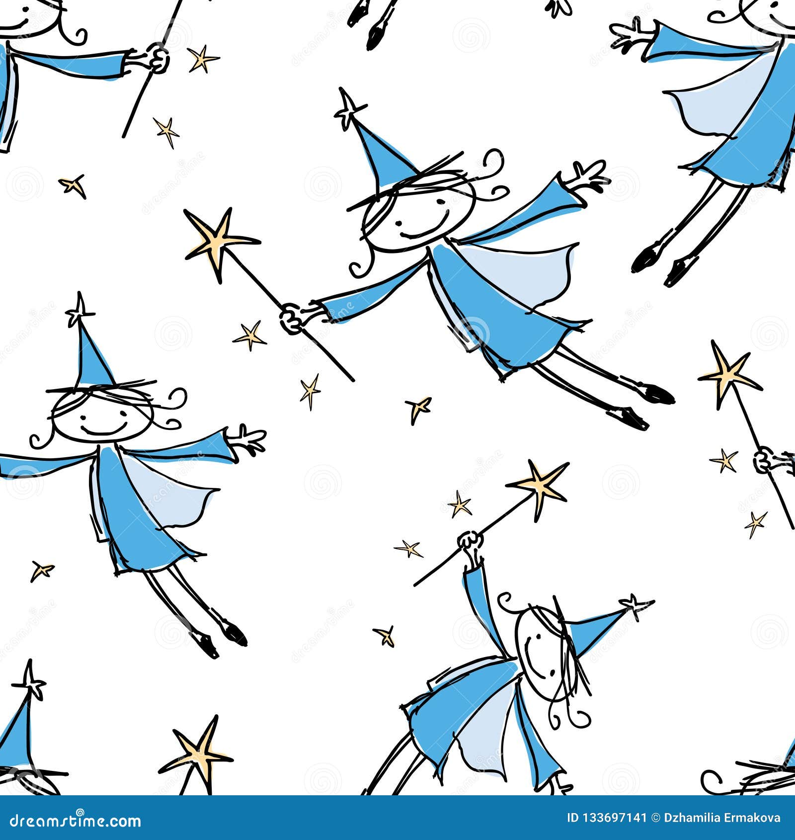 Flying Elves Vector Illustration | CartoonDealer.com #44157934