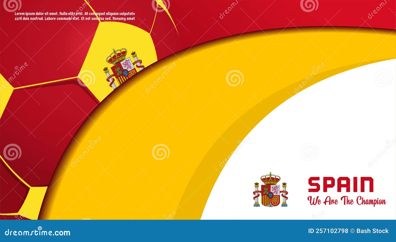 Vector Background Spain Flag with Ball, Vector Illustration and Text ...