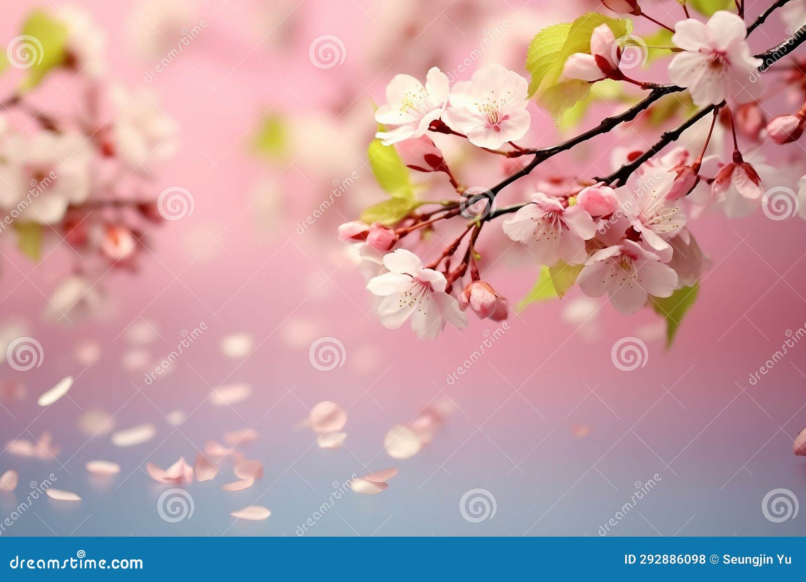 Vector Background with Spring Apple Blossom. Blossoming Branch in ...