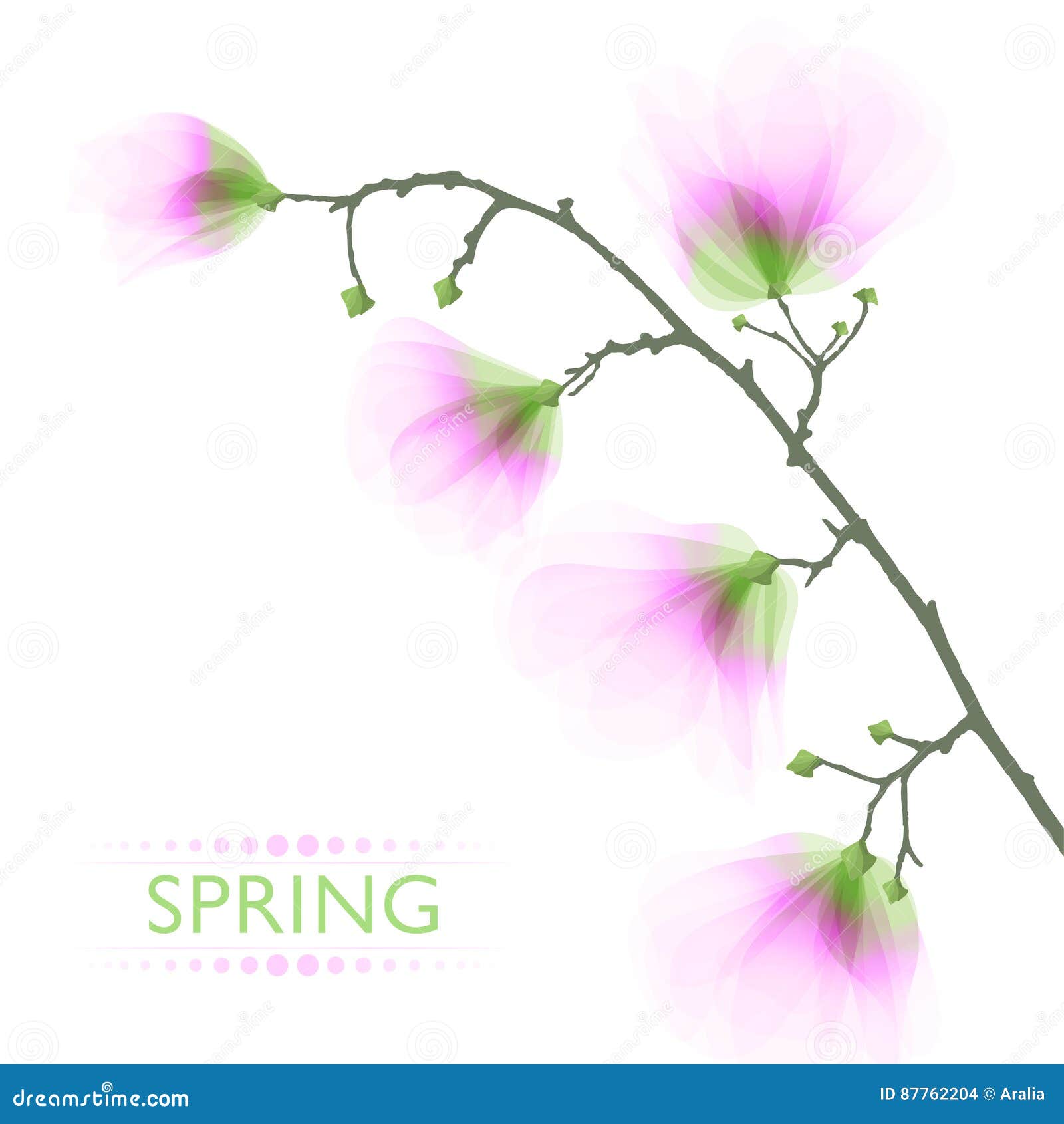 Vector Background with Spring Flowers Stock Vector - Illustration of ...