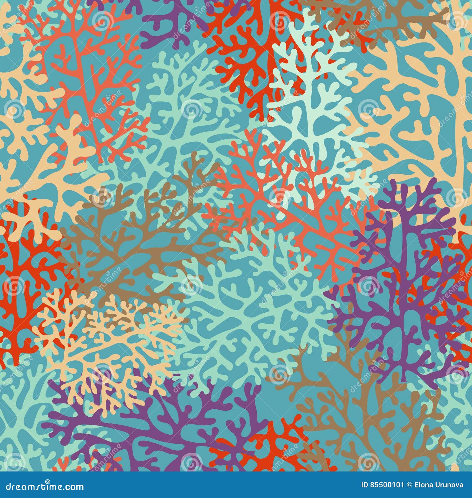 Vector Background with Stylized Corals Stock Vector - Illustration of ...