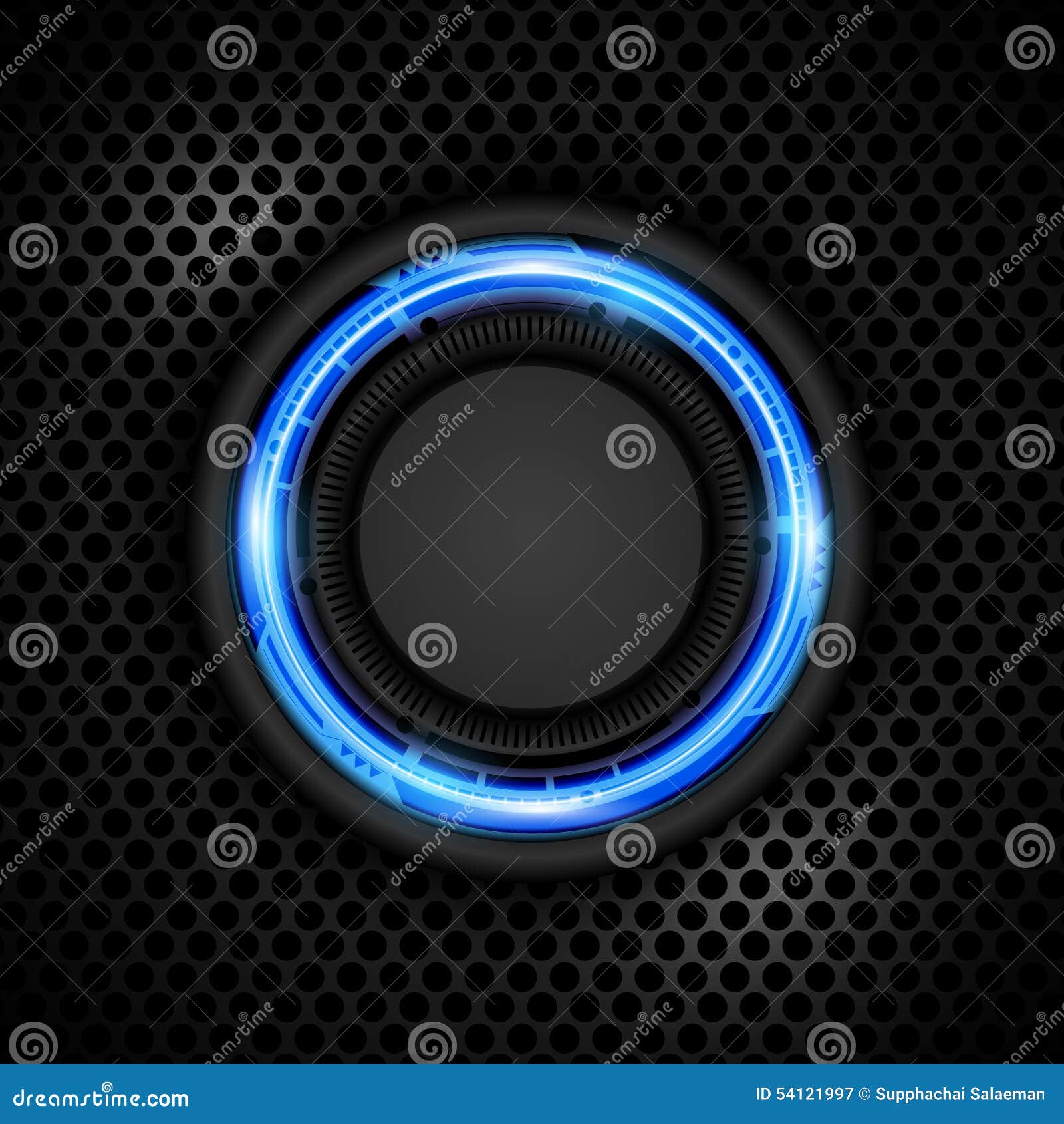 Vector Background Technology Circle Button Concept and Steel Texture ...