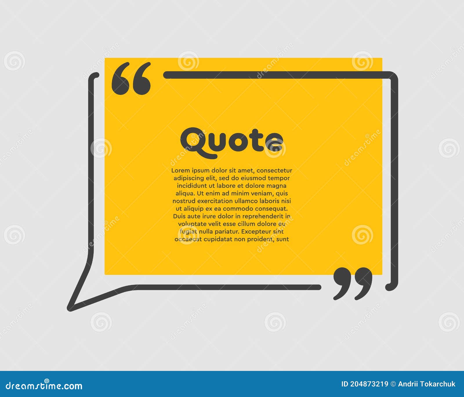 Quote Rectangle Text with Bracket, Vector Banner Stock Vector ...