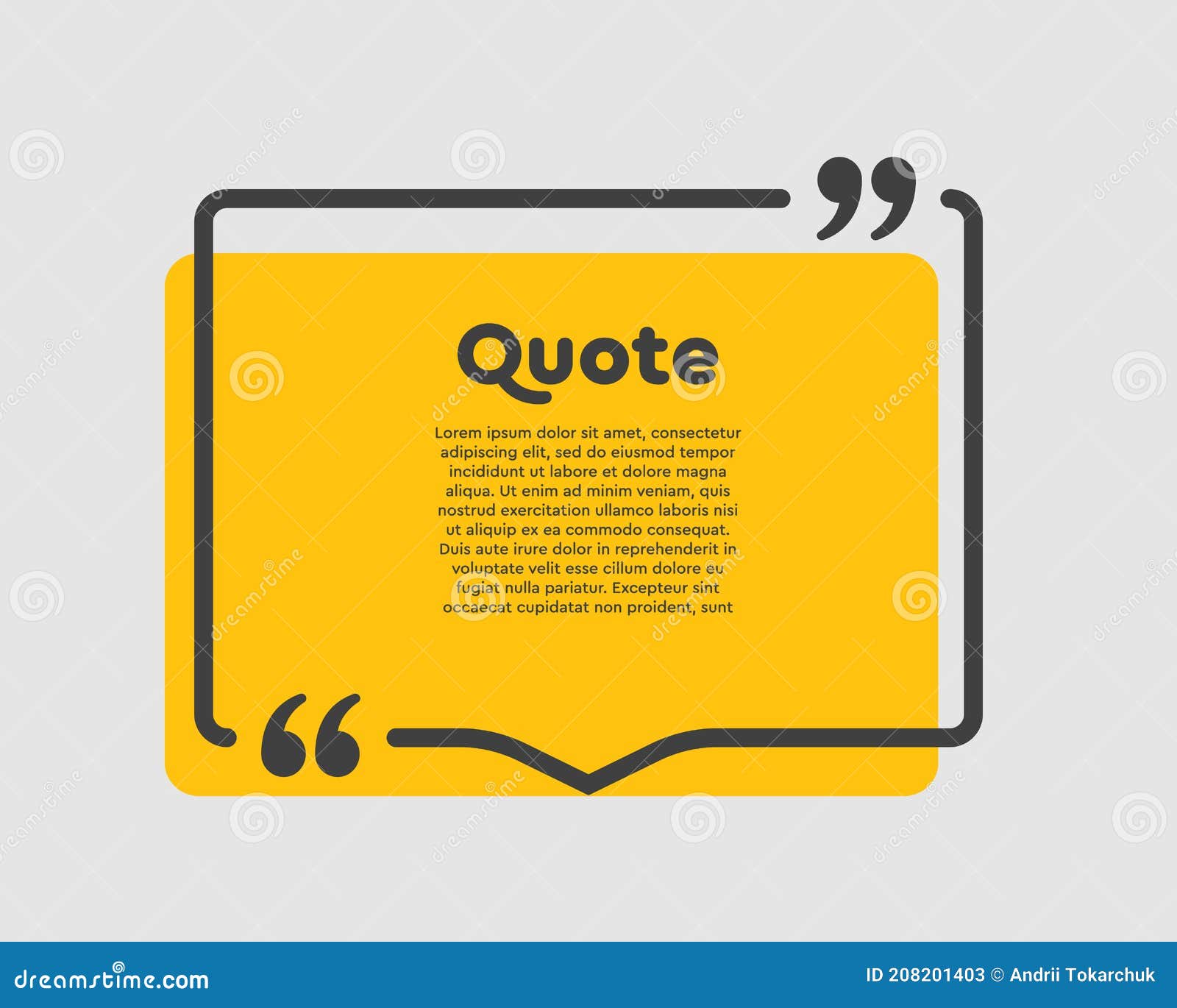 Quote Rectangle Text with Bracket, Vector Banner Stock Vector ...