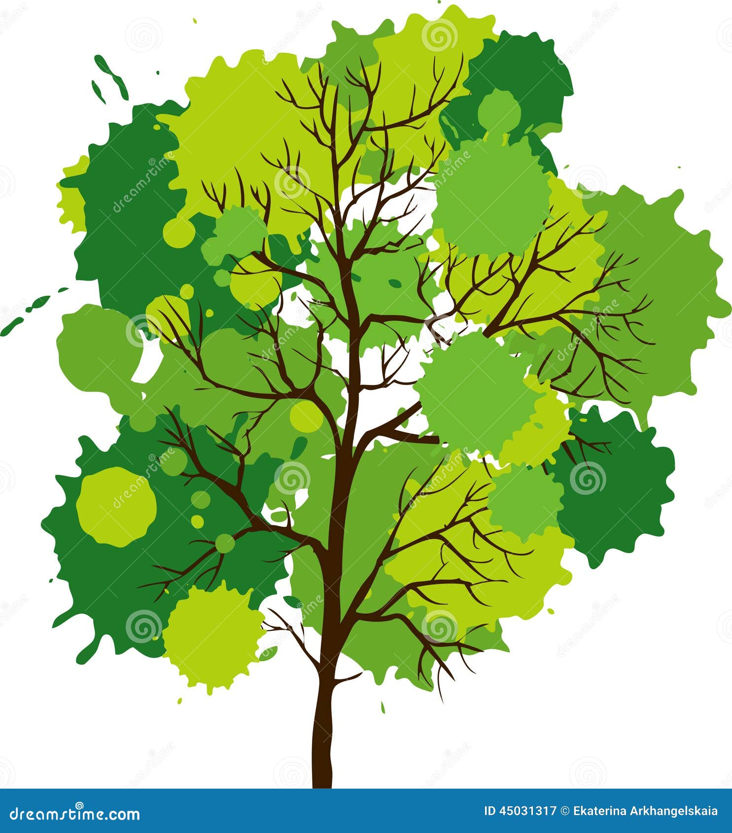 Vector Background with Tree Stock Vector - Illustration of grove ...