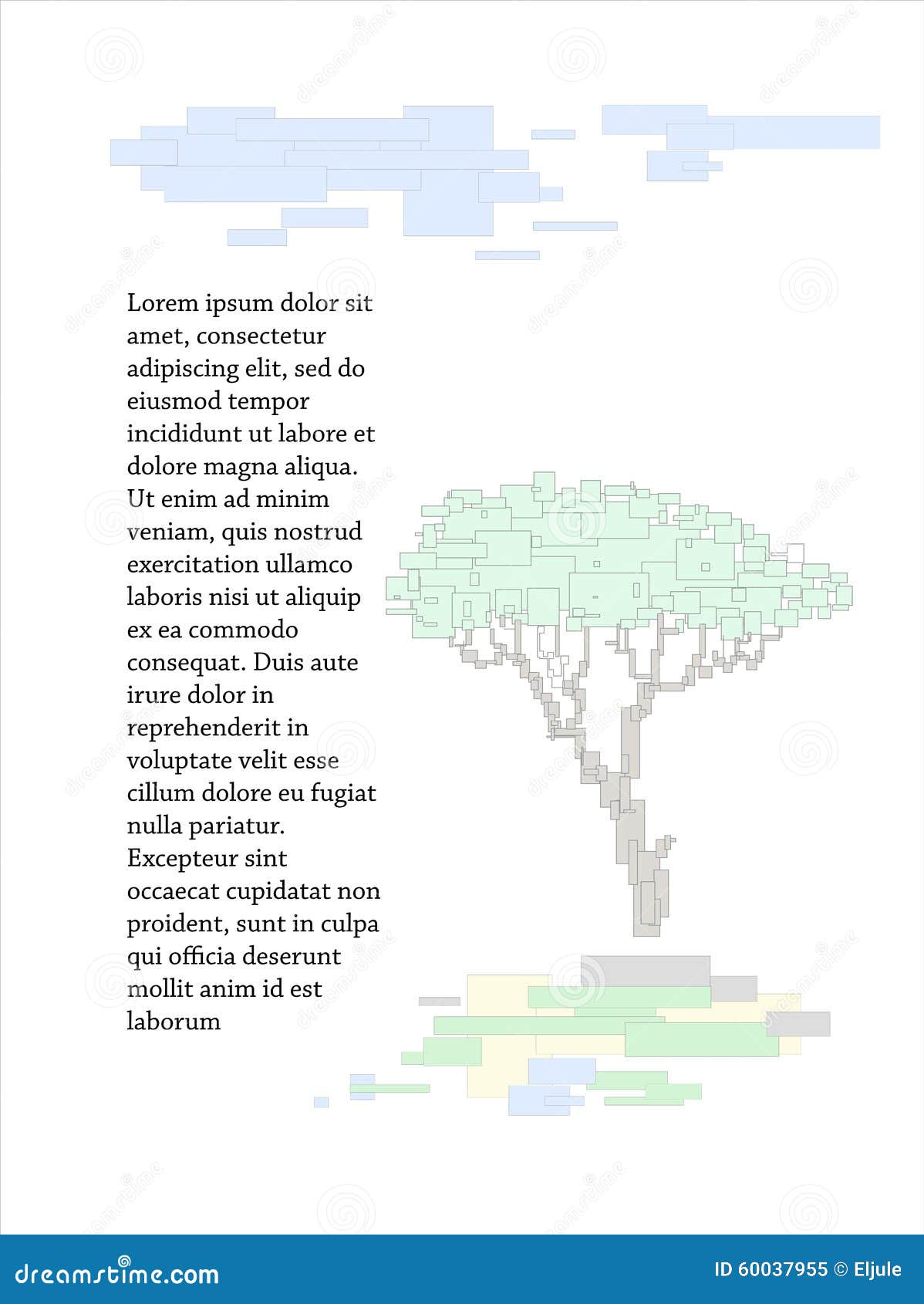 Vector Background with Tree of Rectangles Stock Vector - Illustration ...