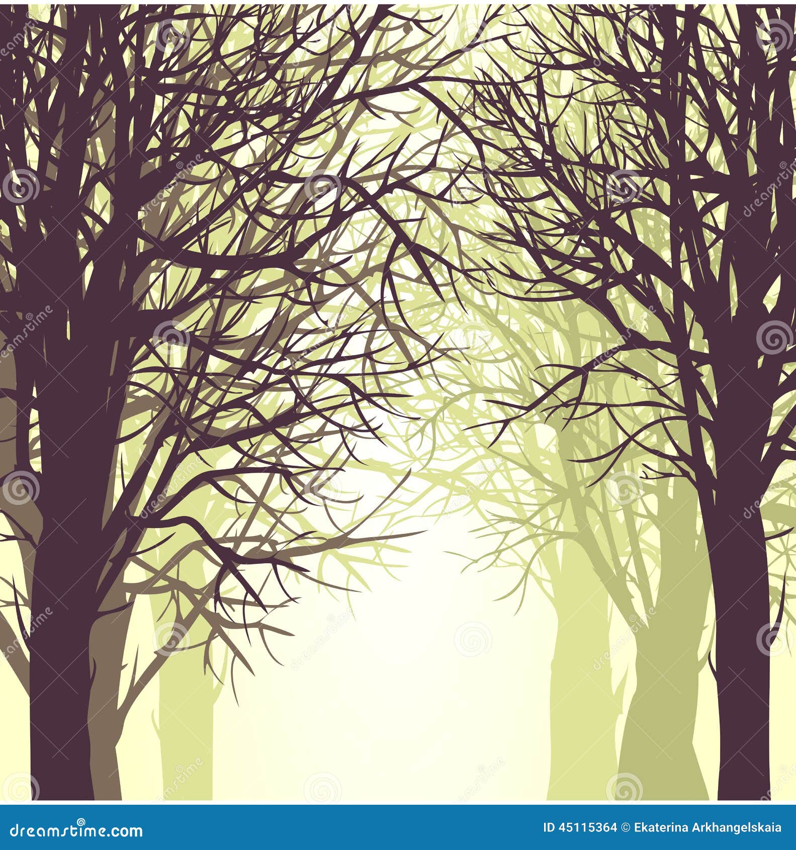 Vector Background with Trees Stock Vector - Illustration of shape ...