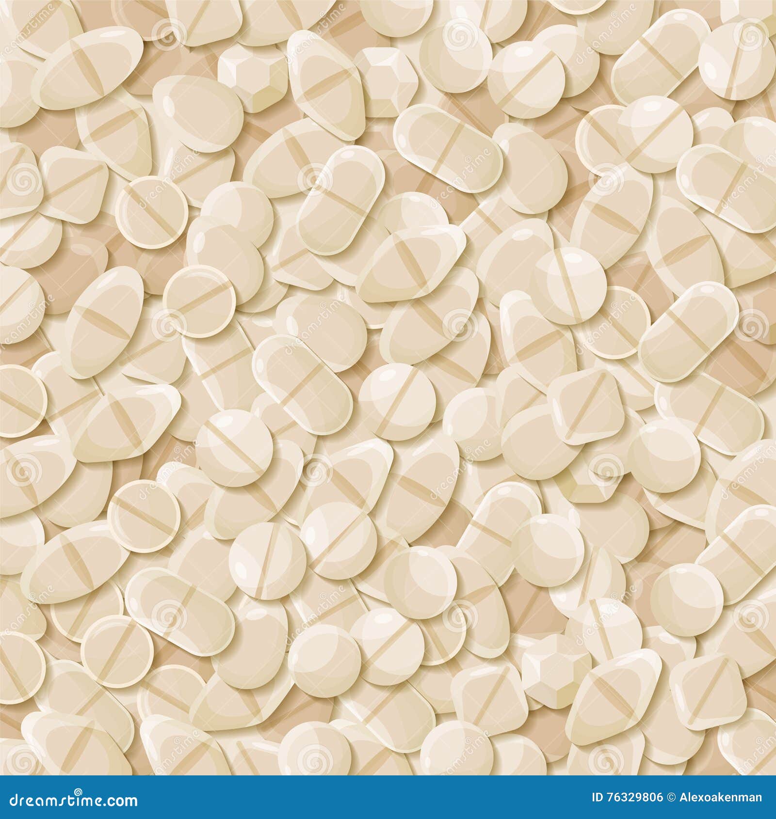 Vector Background with Various Medical Pills in Flat Style Stock Vector ...