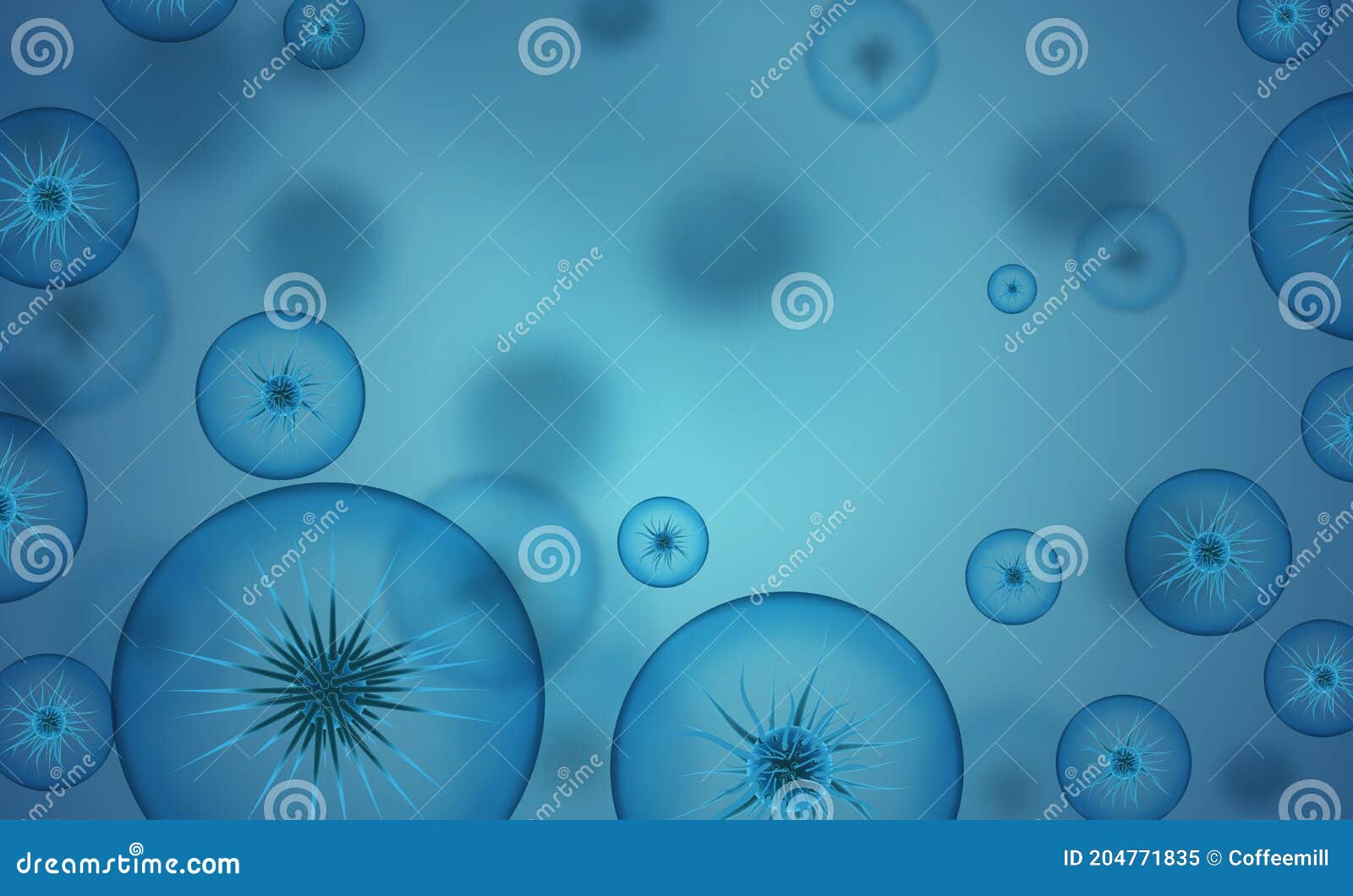 Vector Background of Viruses and Bacteria Stock Vector - Illustration ...