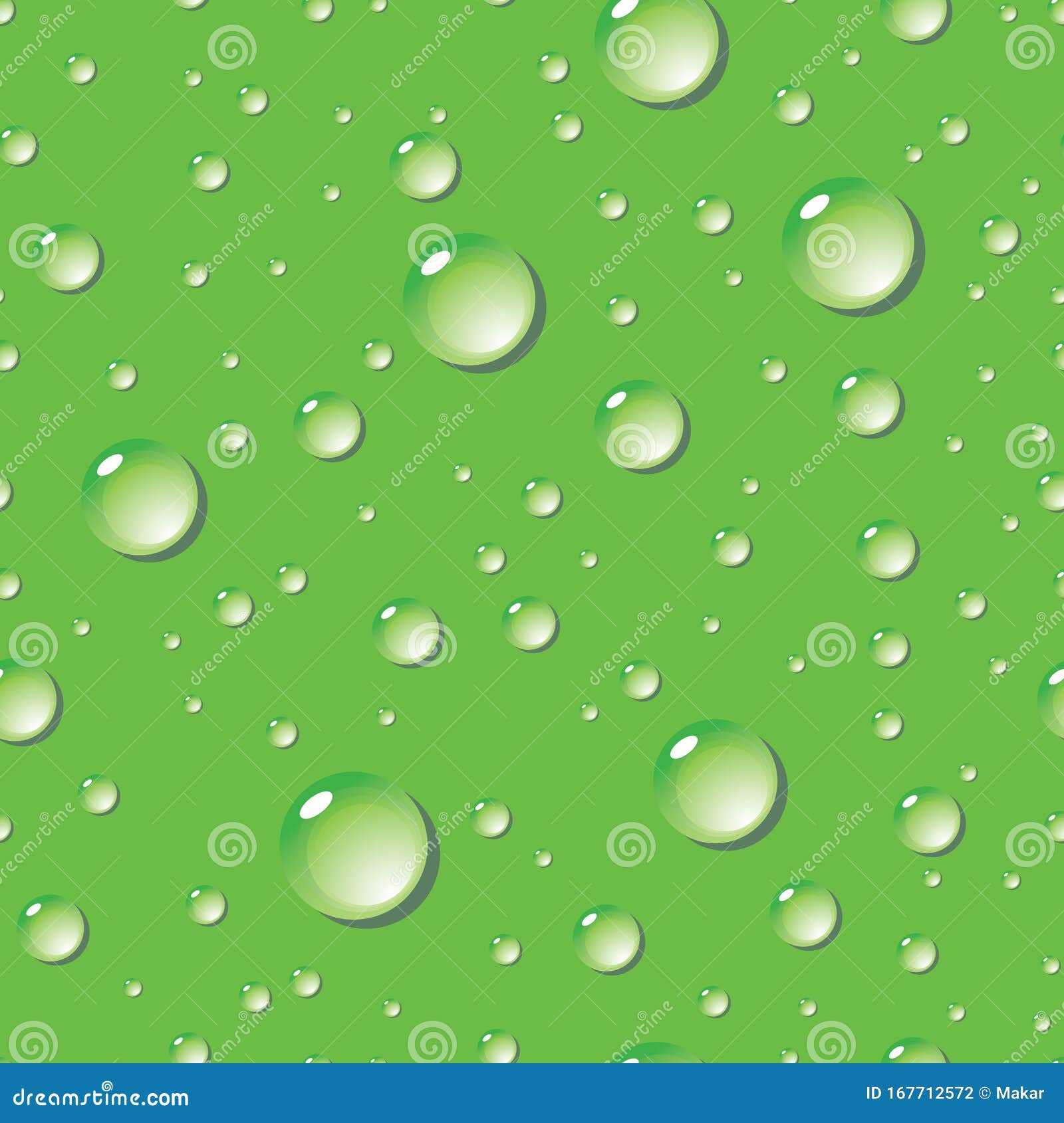Seamless Pattern of Water Drops on Green Surface Stock Vector ...